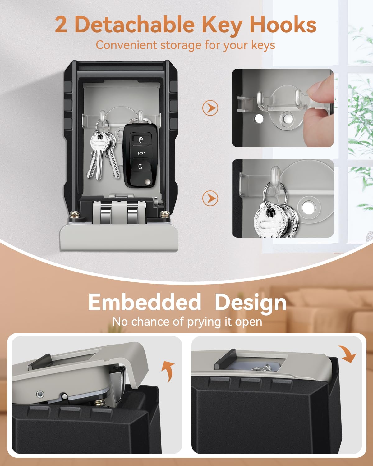 Snapklik.com : Updated VersionELECTOP Key Lock Box Wall Mount, Security ...