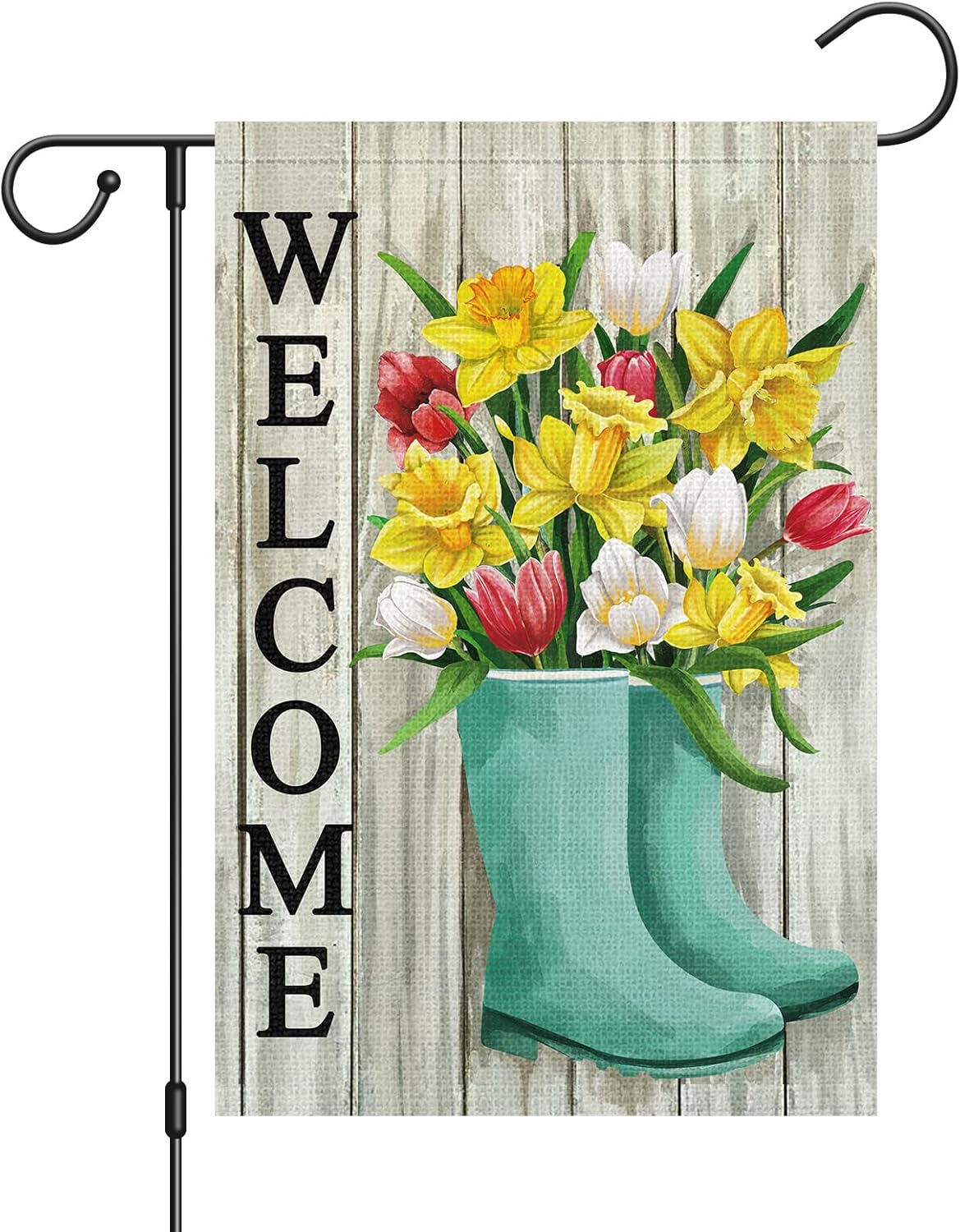 Amazon.com : Louise Maelys Welcome Spring Garden Flag 12x18 Double ...