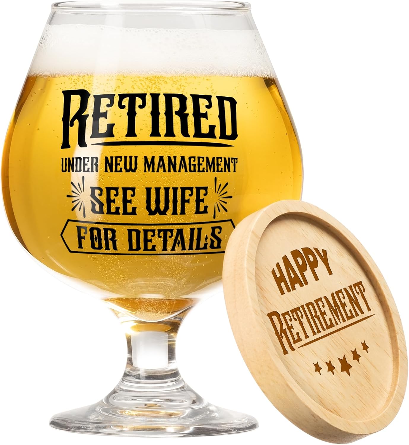 KAAYEE Retirement Gifts for Men, Retirement Beer Glass Funny Gifts for ...