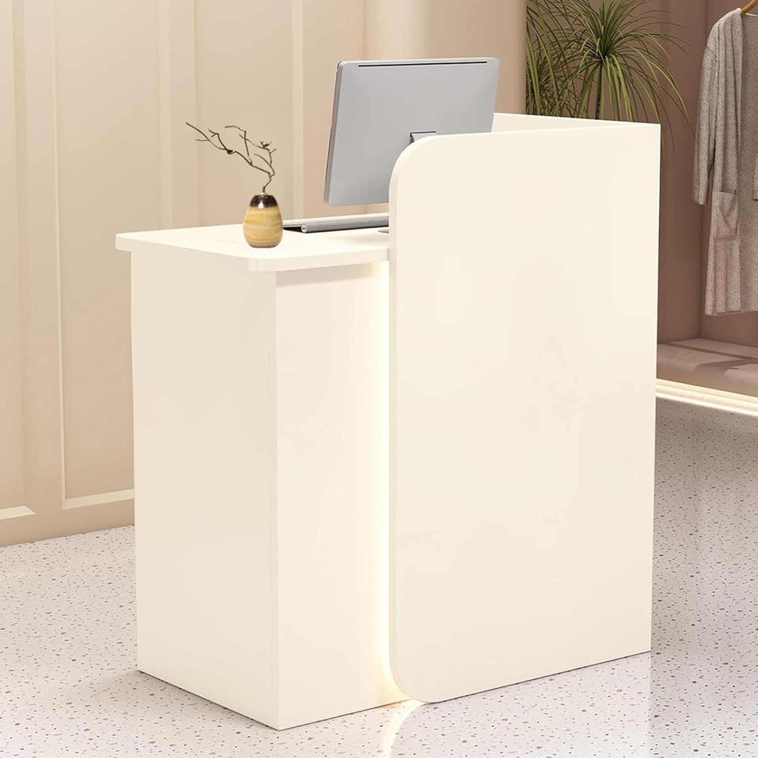 Reception Desk,Small Front Desk Counter Table with Lockable Drawer ...