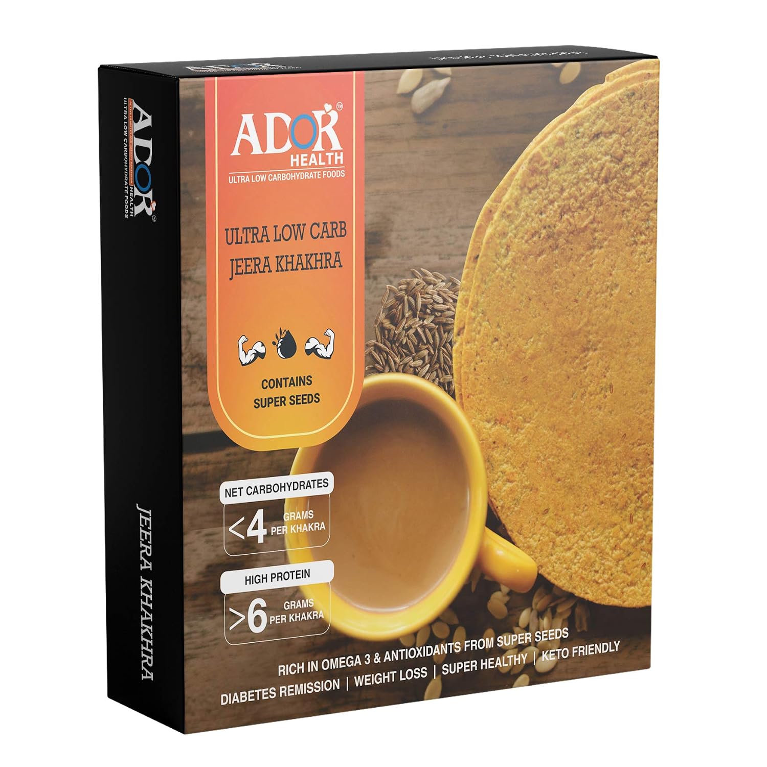 ADOR Health Ultra Low Carb Jeera Khakhra-| Keto Friendly