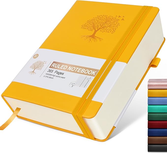 Amazon.com : Lined Journal Notebook -365 Pages A5 Thick Journals for ...