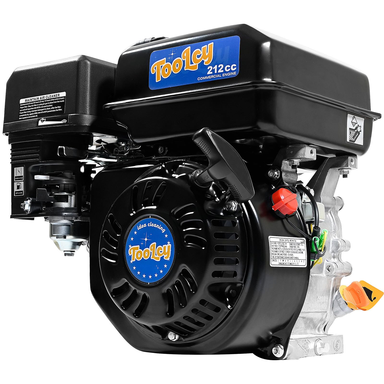 Amazon.com: TOOLCY 212CC 7HP Gas Engine, 4 Stroke OHV Engine with Oil ...