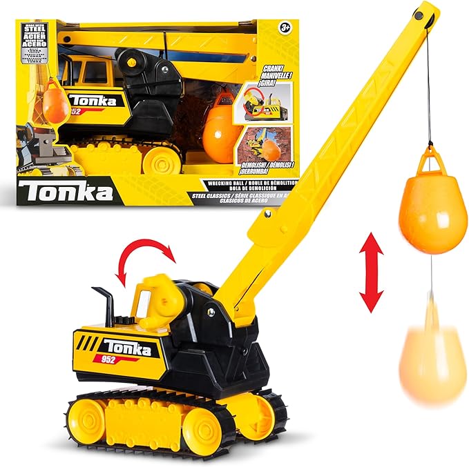 Amazon.com: Basic Fun Tonka Steel Wrecking Ball, Durable Genuine Steel ...