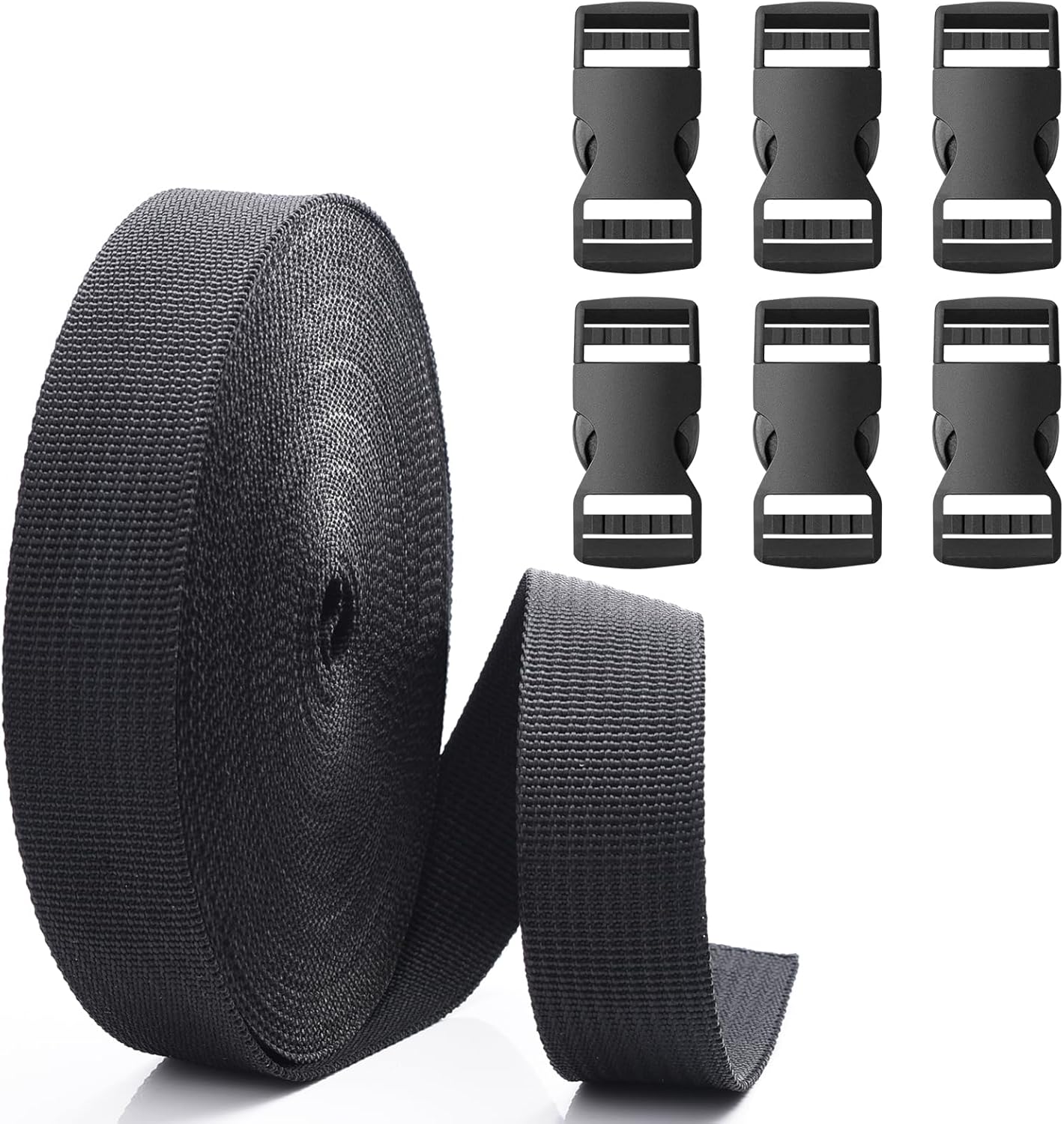 Amazon.com: CooBigo 6 Pack 1" Buckle Quick Side Release Buckles+12 Yard ...