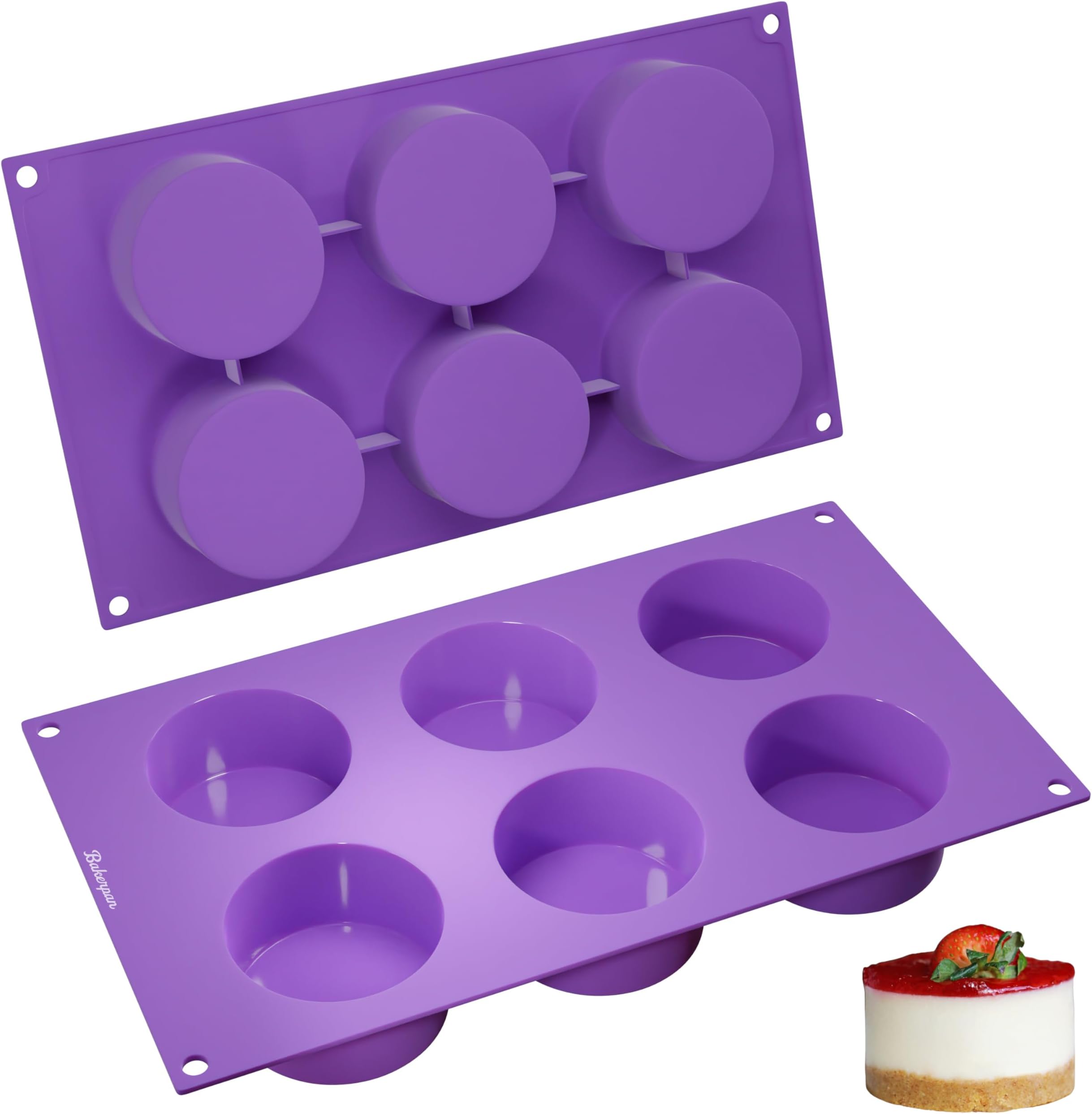 Amazon.com: Bakerpan Silicone Mini Cake Mold, for Tarts, Cupcakes - Set ...