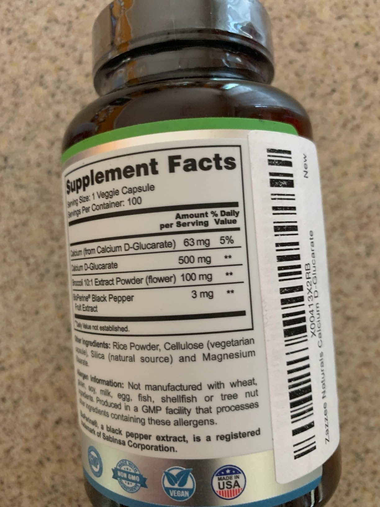 Amazon.com: Zazzee High Absorption Calcium D-Glucarate, 500 mg per ...