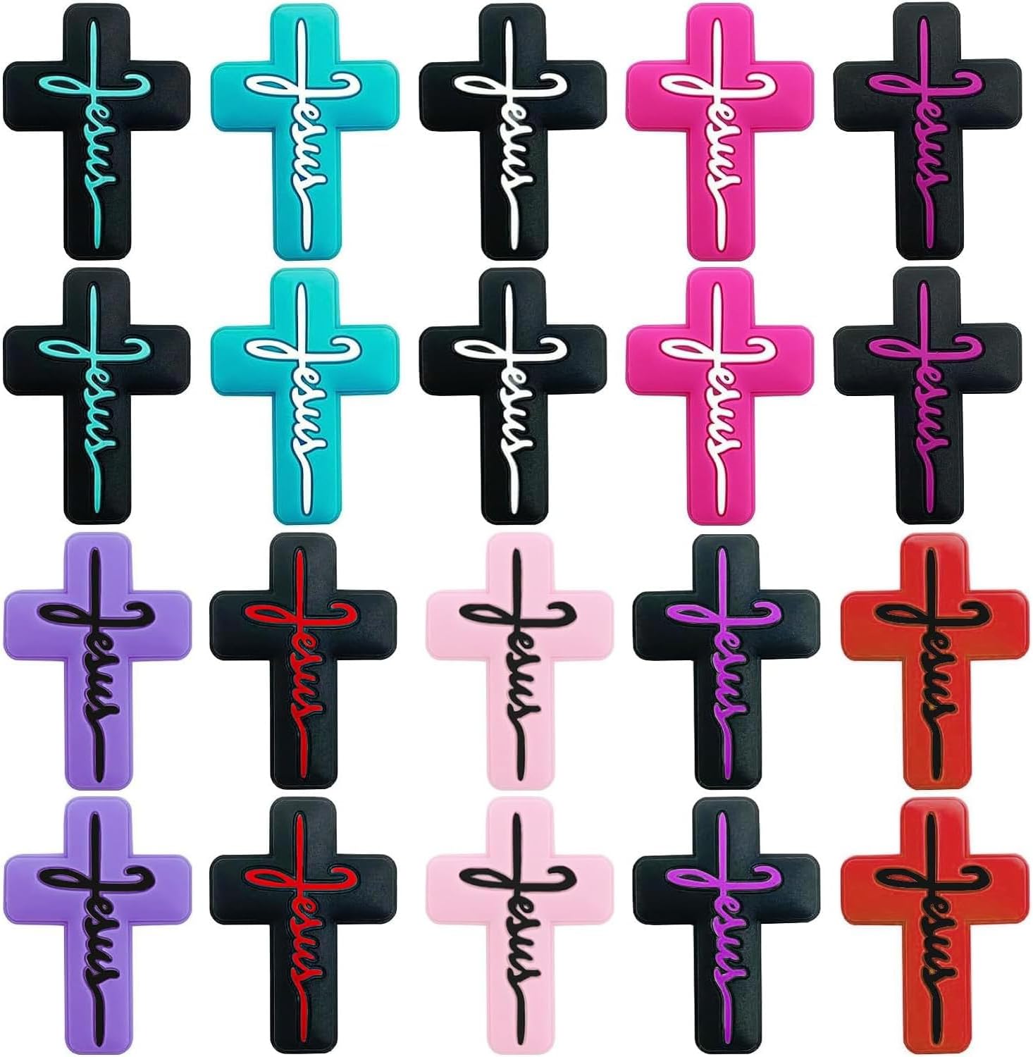 20 Cuentas Cruzadas De Silicona Con Personajes Cruzados Cuentas