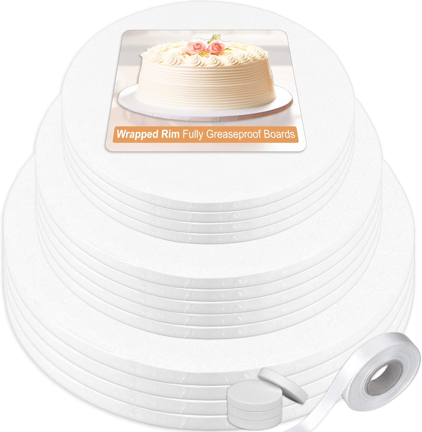 Amazon.com: BOARDS+ Cake Drum 8, 10 & 12 Inch (3 Sizes, 14 Pack Total ...
