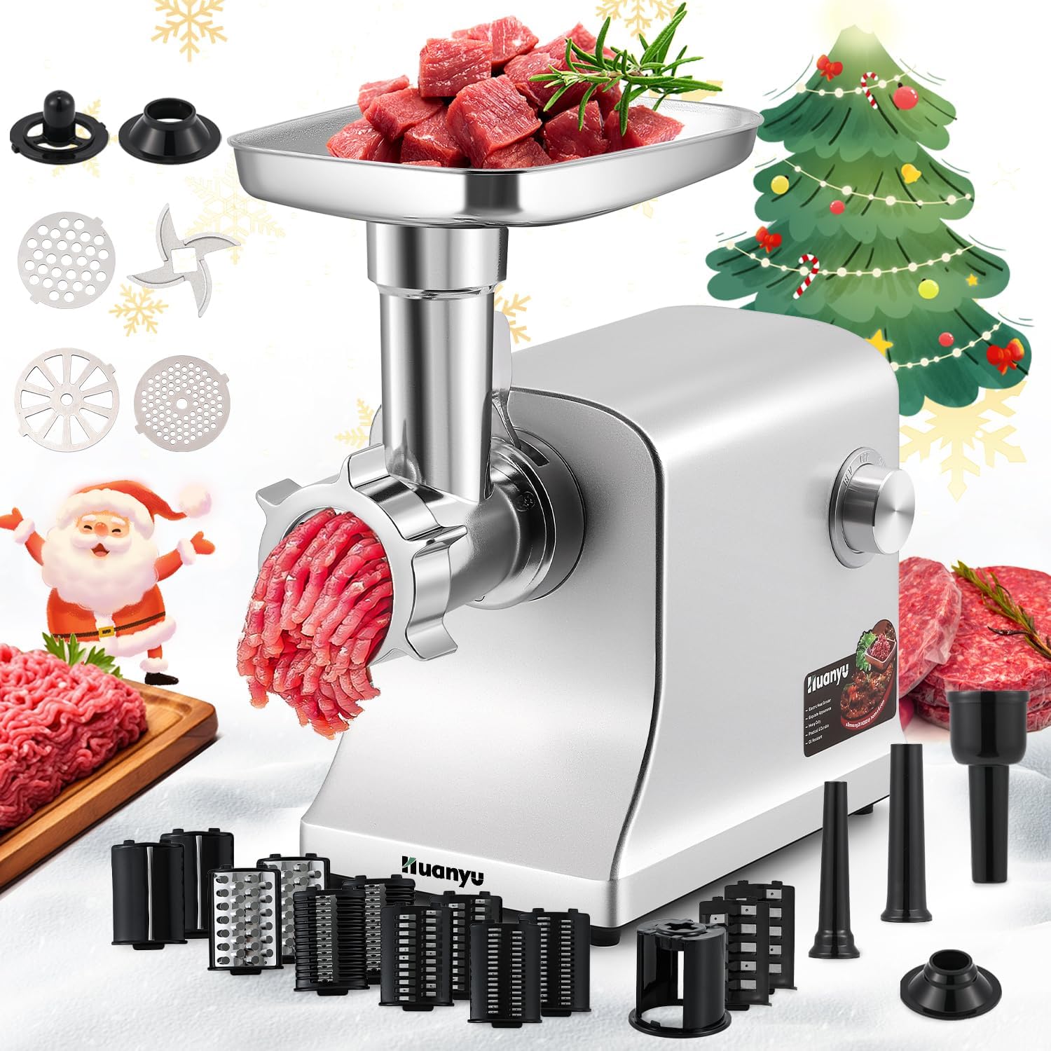 Amazon.com: Huanyu Meat Grinder Electric 2800W Vegetable Shredder with ...