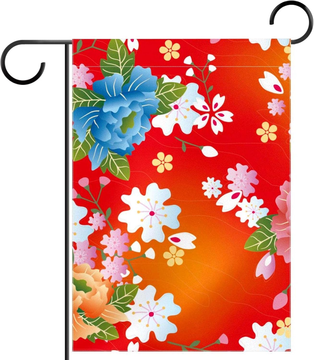 Amazon.com : japanese pattern floral Garden Flag 12×18 Inch Small ...