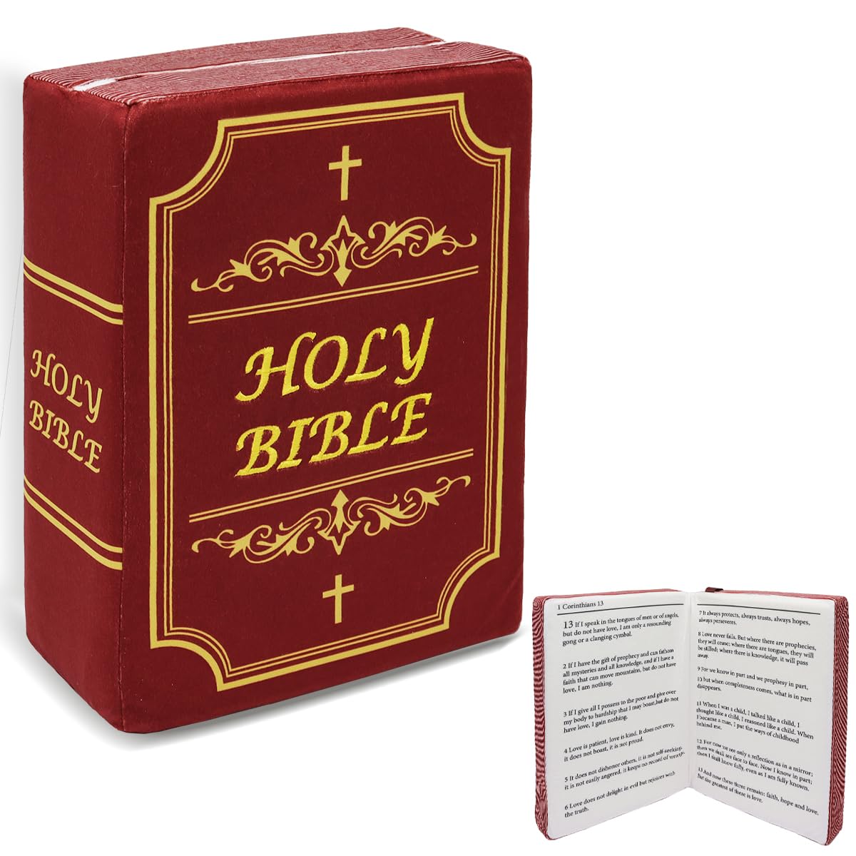 Amazon.com: Yelakey Bible Pillow Book Plush That Opens Christian Holy ...