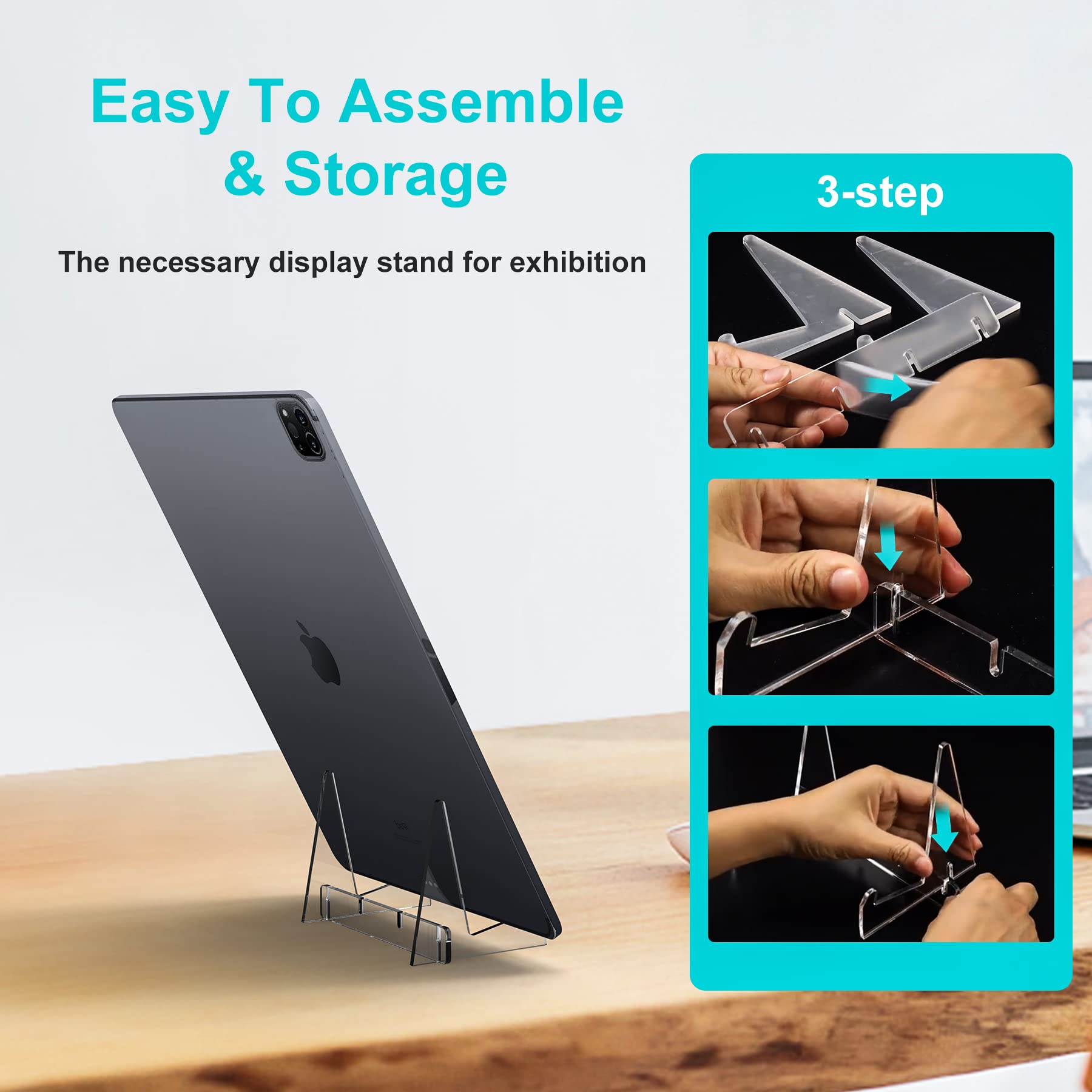 Snapklik.com : Assemble Acrylic Book Stand ,4PC Clear Acrylic Display ...