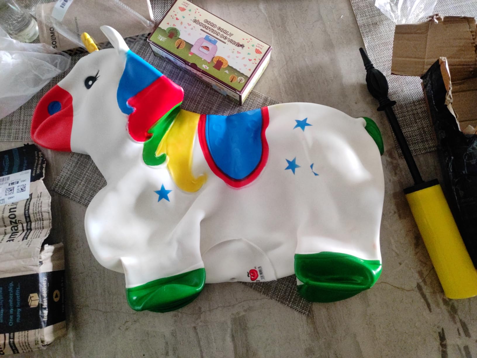 Jumping and Riding Horse Bouncing Hopper Animal Toy for Kids, air Pump ...