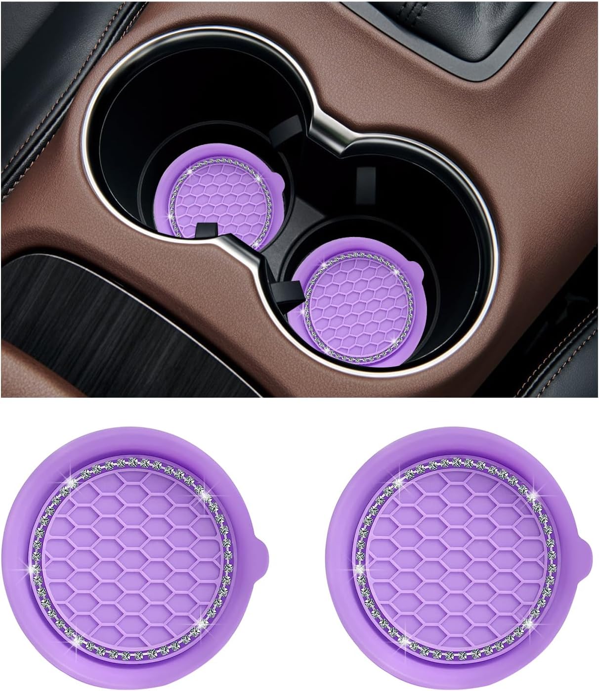 Amazon.com: Ziciner 2 PCS Car Cup Coaster Holders, 3.15 Inch Silicone ...