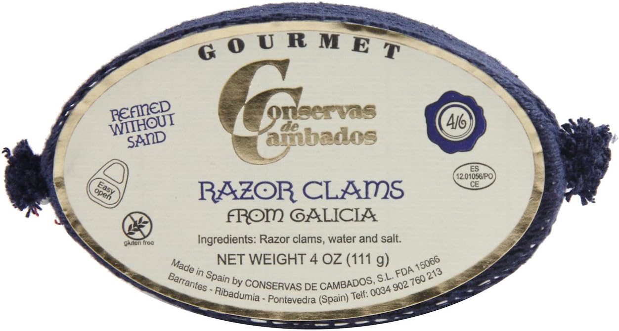 Amazon.com: Navajas - Premium Razor Clams in Brine : Grocery & Gourmet Food