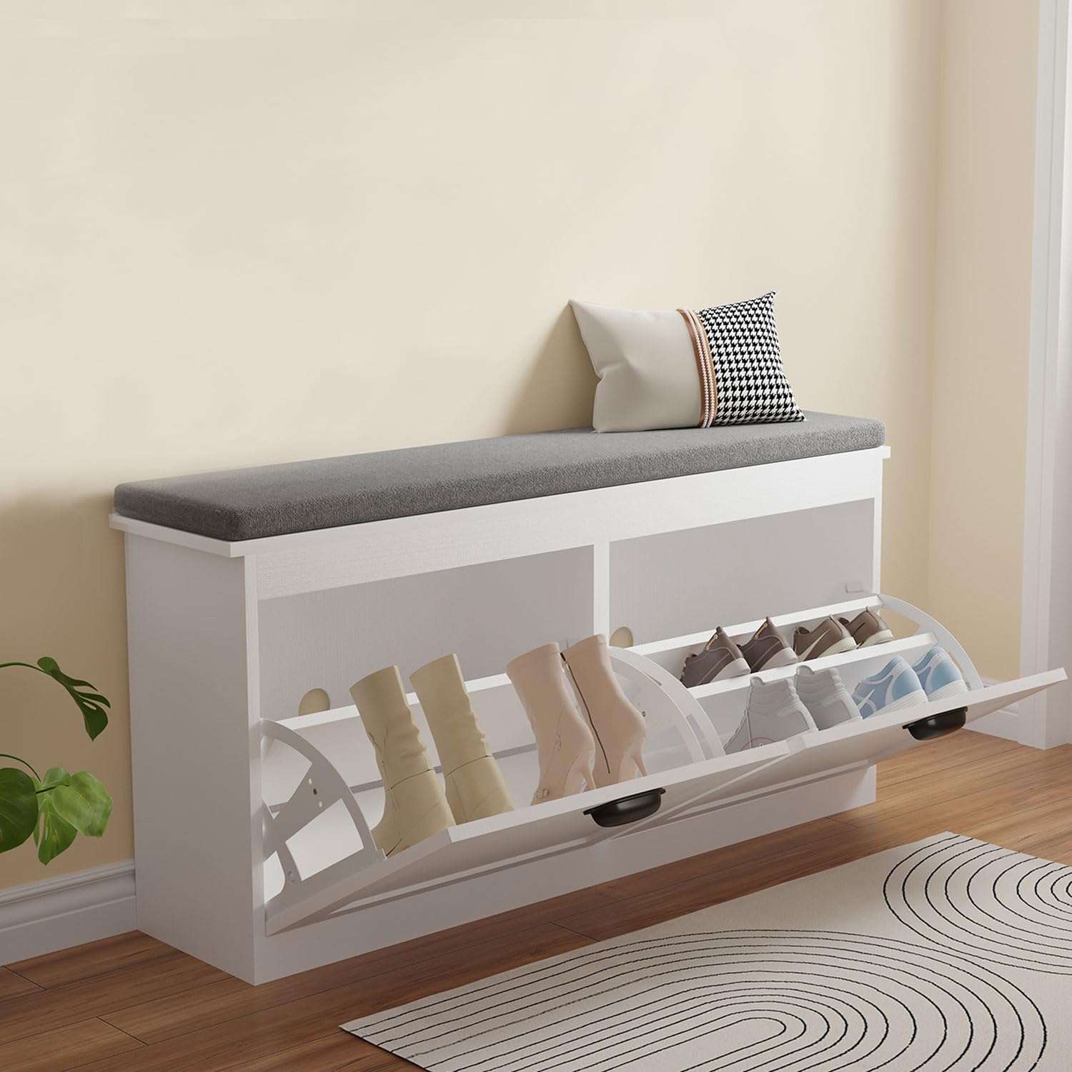 Amazon.com: SDCXAOK Shoe Bench with Cushion Seats, Mudroom Bench with ...