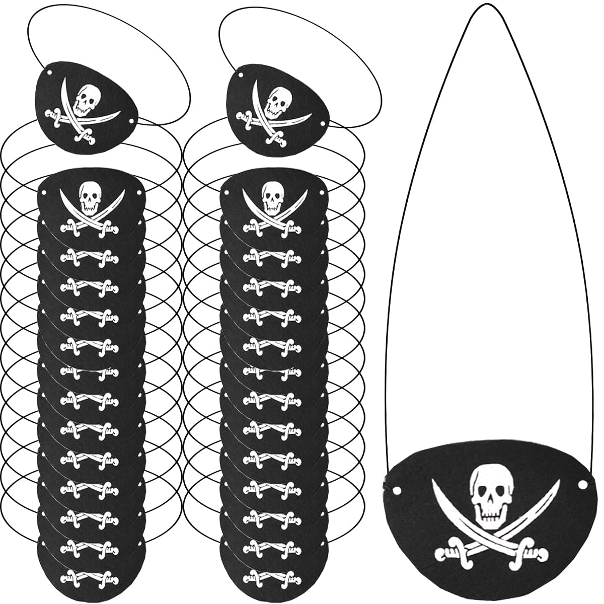 Amazon.com: RONYOUNG 30PCS Pirate Eye Patches Costume Black Felt Single ...