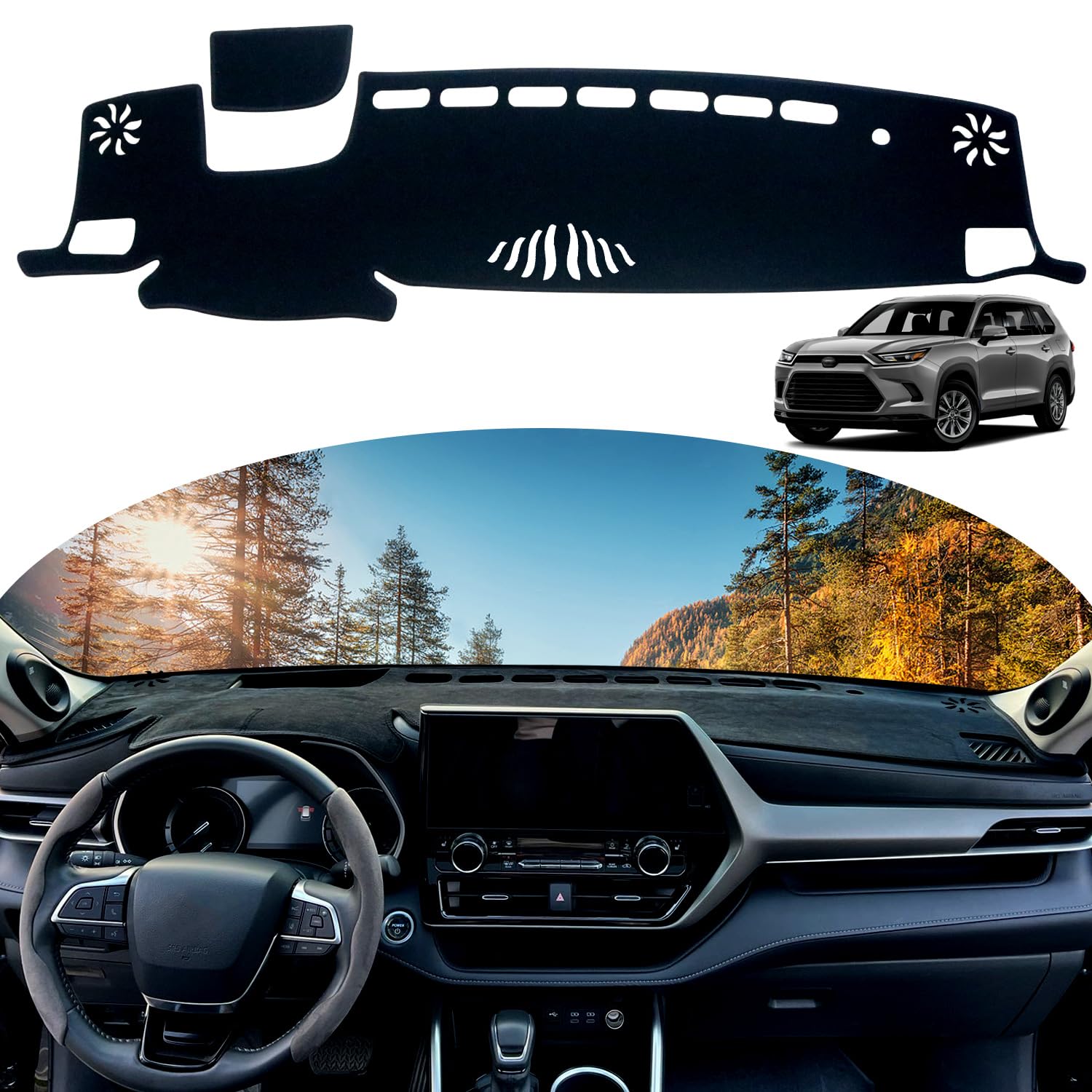 Amazon.com: MOCHENT Dashboard Cover for Toyota Highlander Accessories ...