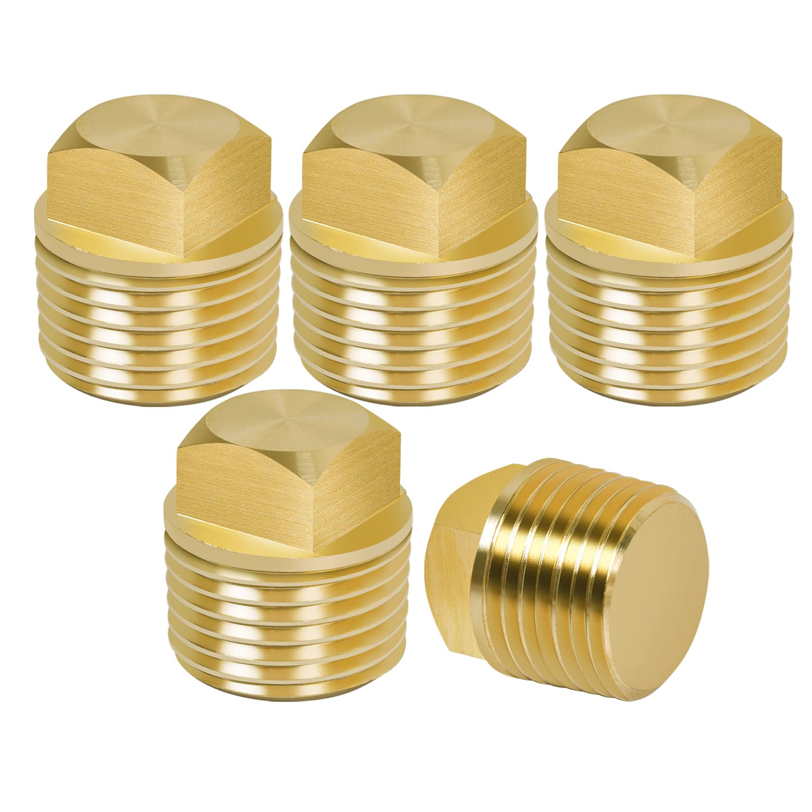 Amazon.com: Poktlife 5 PCS 1/2" NPT Boat Plugs,Solid Brass Boat Drain ...