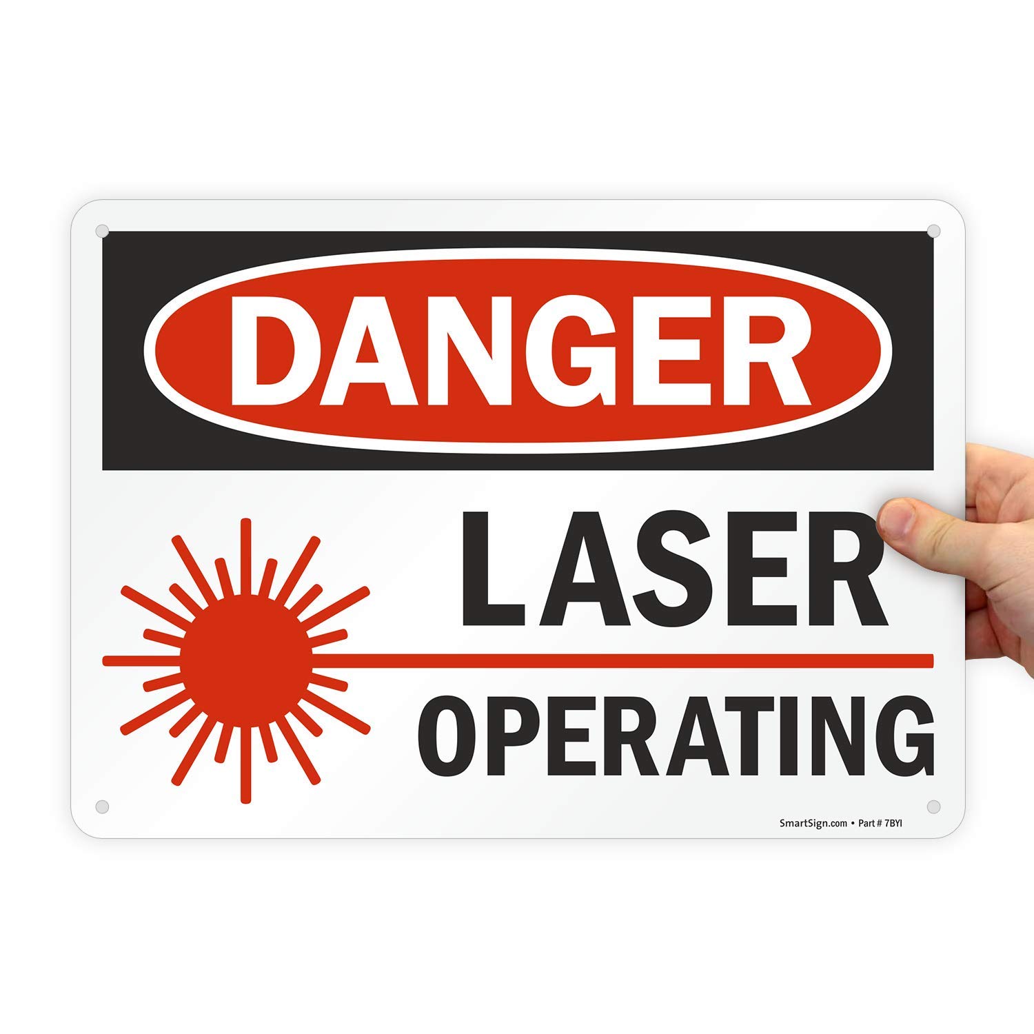 SmartSign "Danger - Laser Operating" Sign | 10" x 14" Plastic: Amazon ...