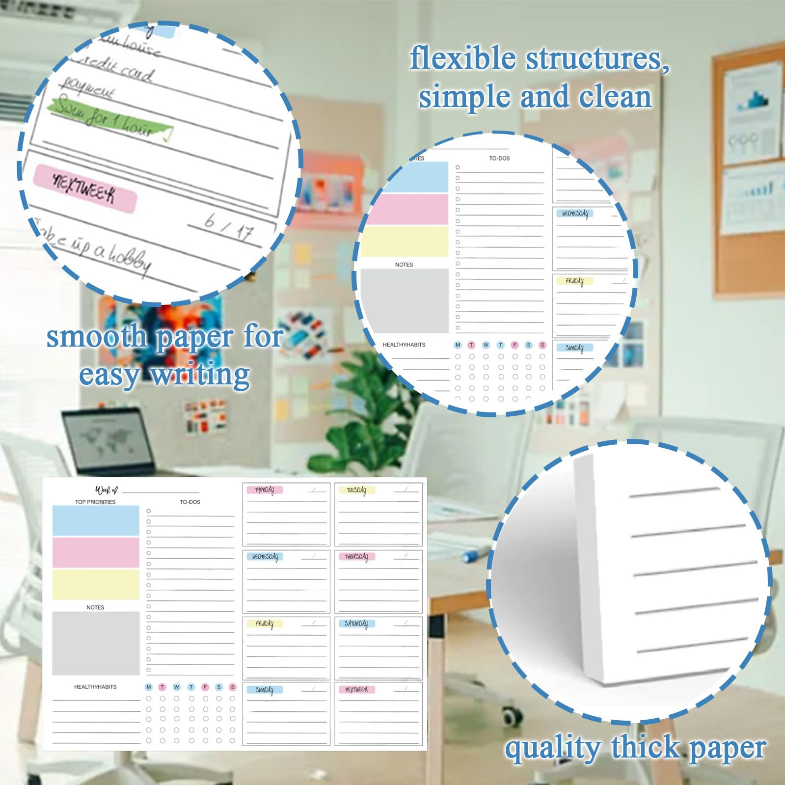 Weekly Planner Pads Clever Fox Weekly Desk Planner - Desktop Notepad ...