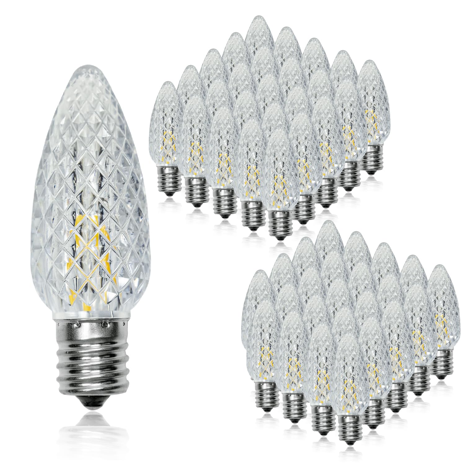 RuiAoTD 50 Pack C9 Led Replacement Christmas Light Bulb, 0.6W C9 ...