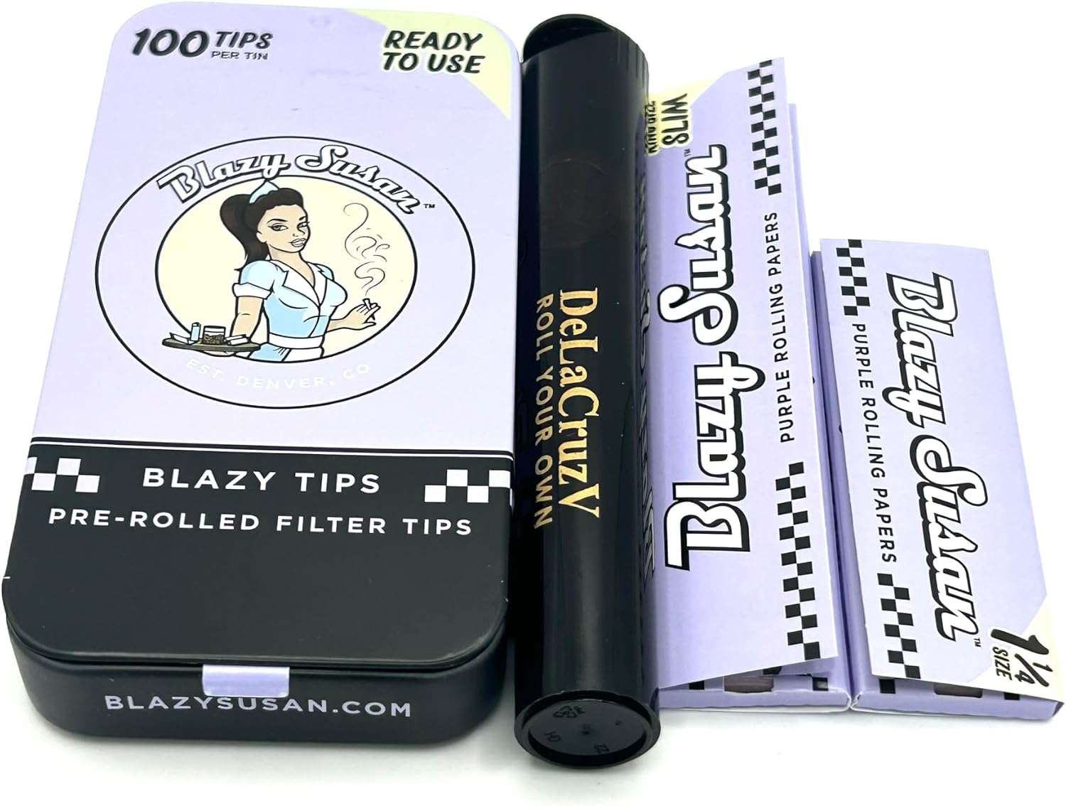 Amazon.com: Pre Rolled Purple Filter Tips, Blazy Susan-100ct Bundle, 4 ...