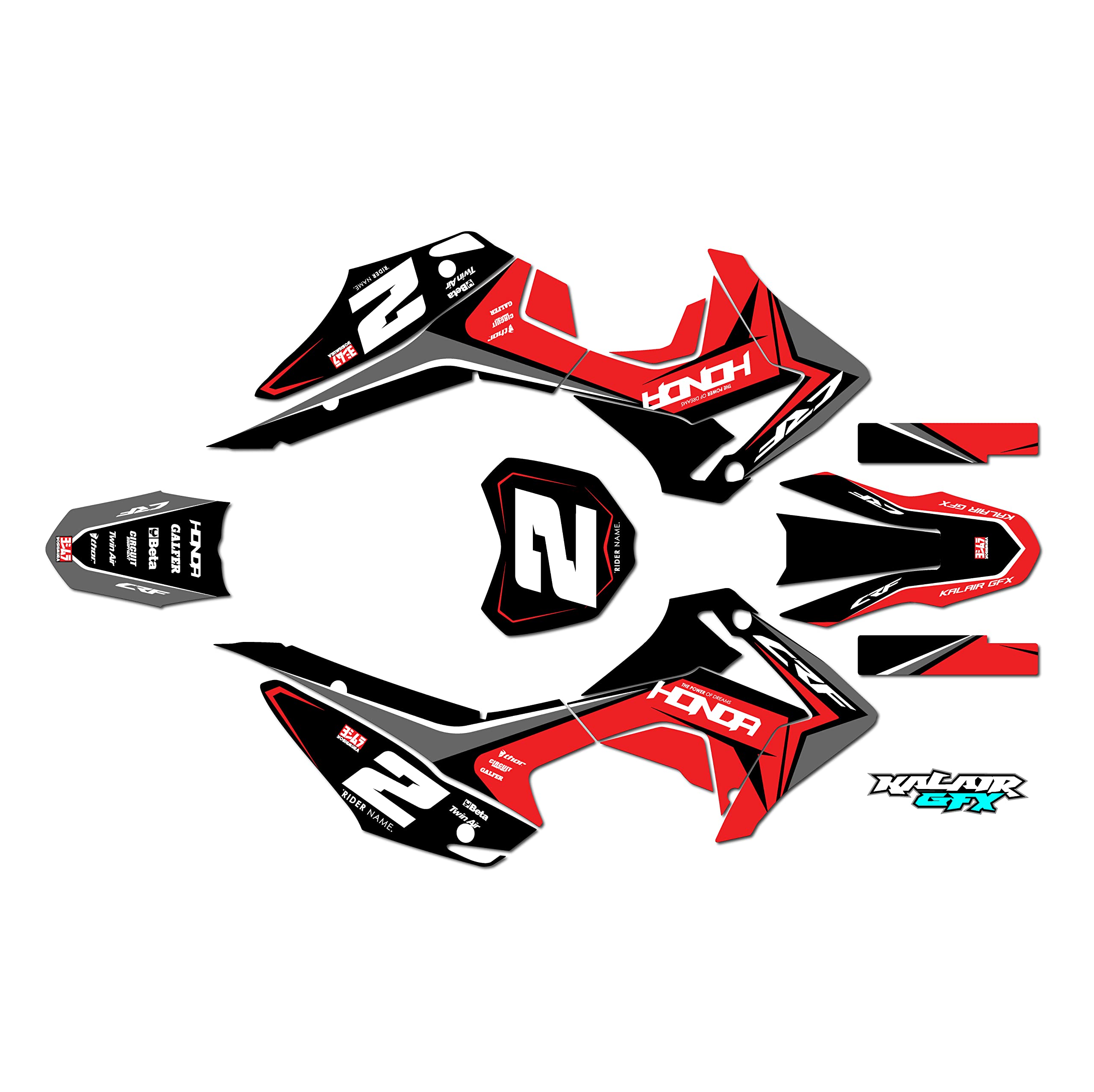 Amazon.com: Kalair GFX Graphics Kit for Honda CRF110F (2013-2018 ...