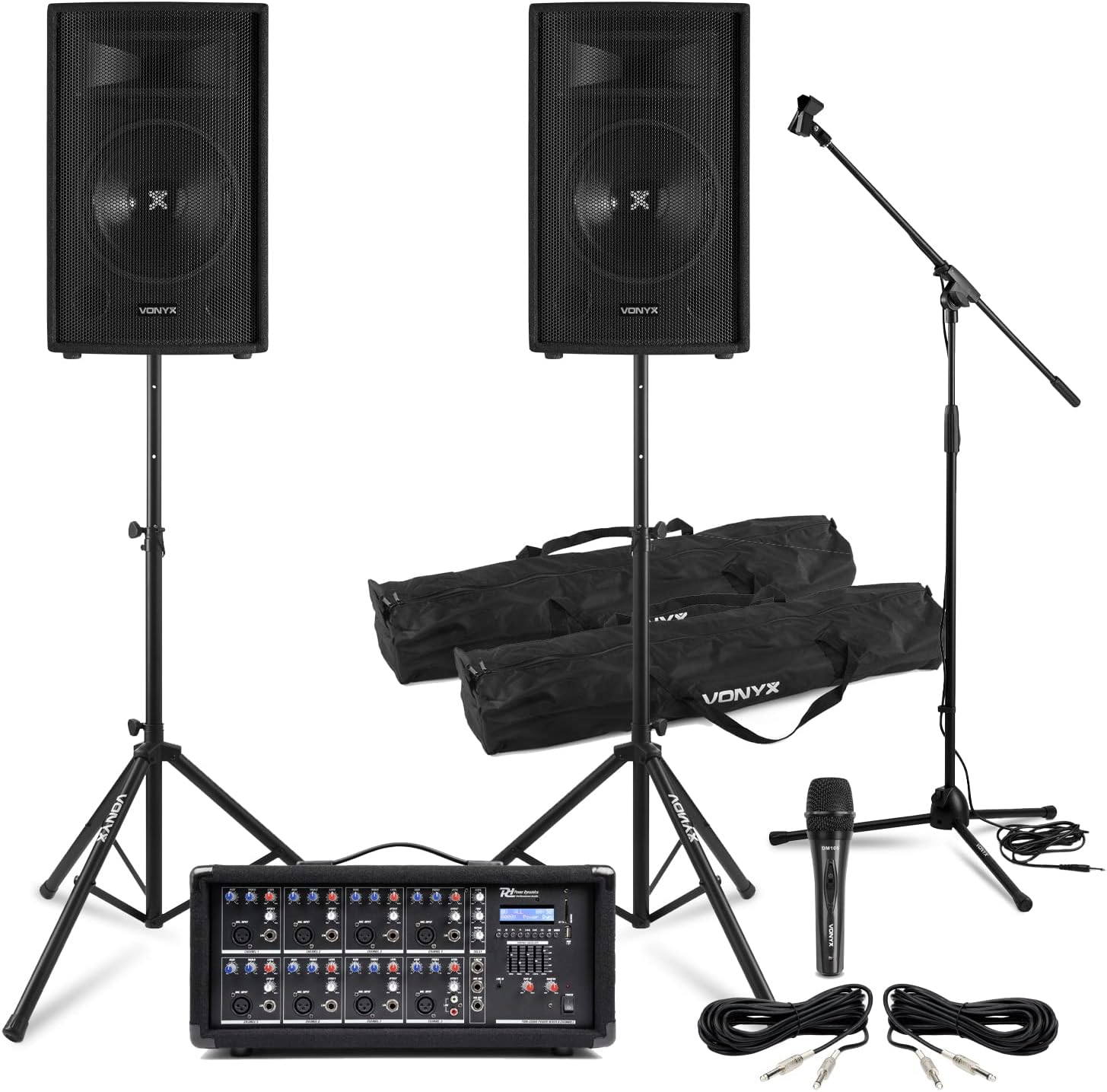 VONYX Complete Band PA System with Mixer Amp, Microphone, Stands and ...