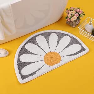 Amazon.com: Loismood Daisy Bathroom Rug Quick-Dry Plush Bath Mat with ...