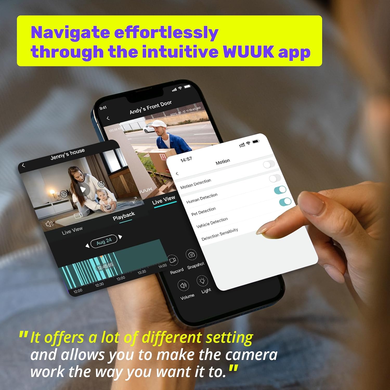WUUK Cámara de seguridad de 4MP con reconocimiento facial, cámaras con ...