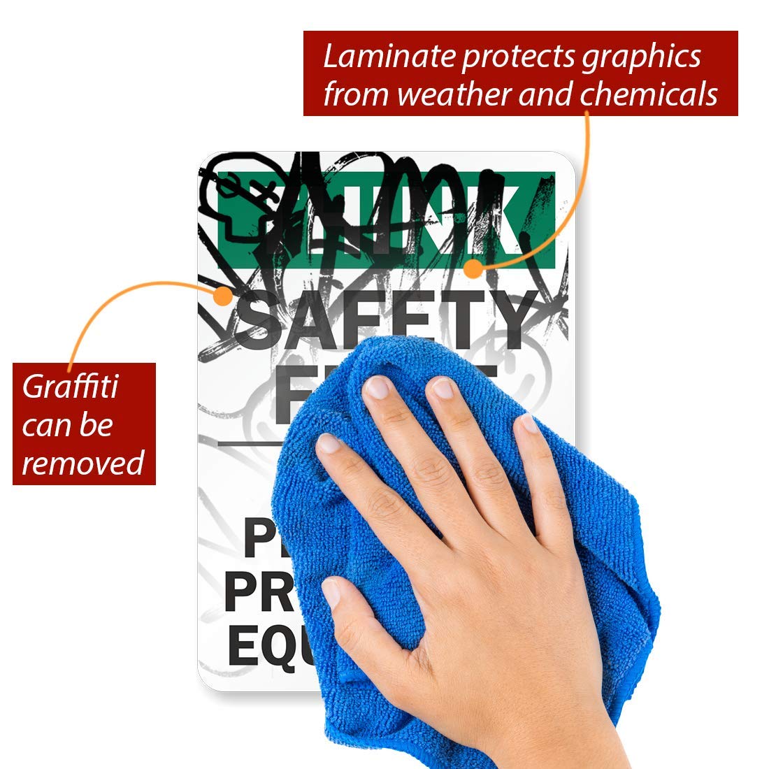Snapklik.com : Smartsign U7-1331-RD7X10 "Think Safety First WEAR ...