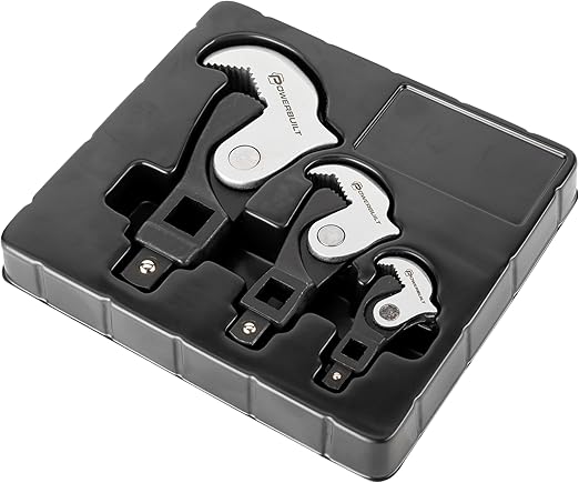 Powerbuilt 3 Piece Spring-Loaded Crowfoot Wrench Set, Adjustable Wrench ...