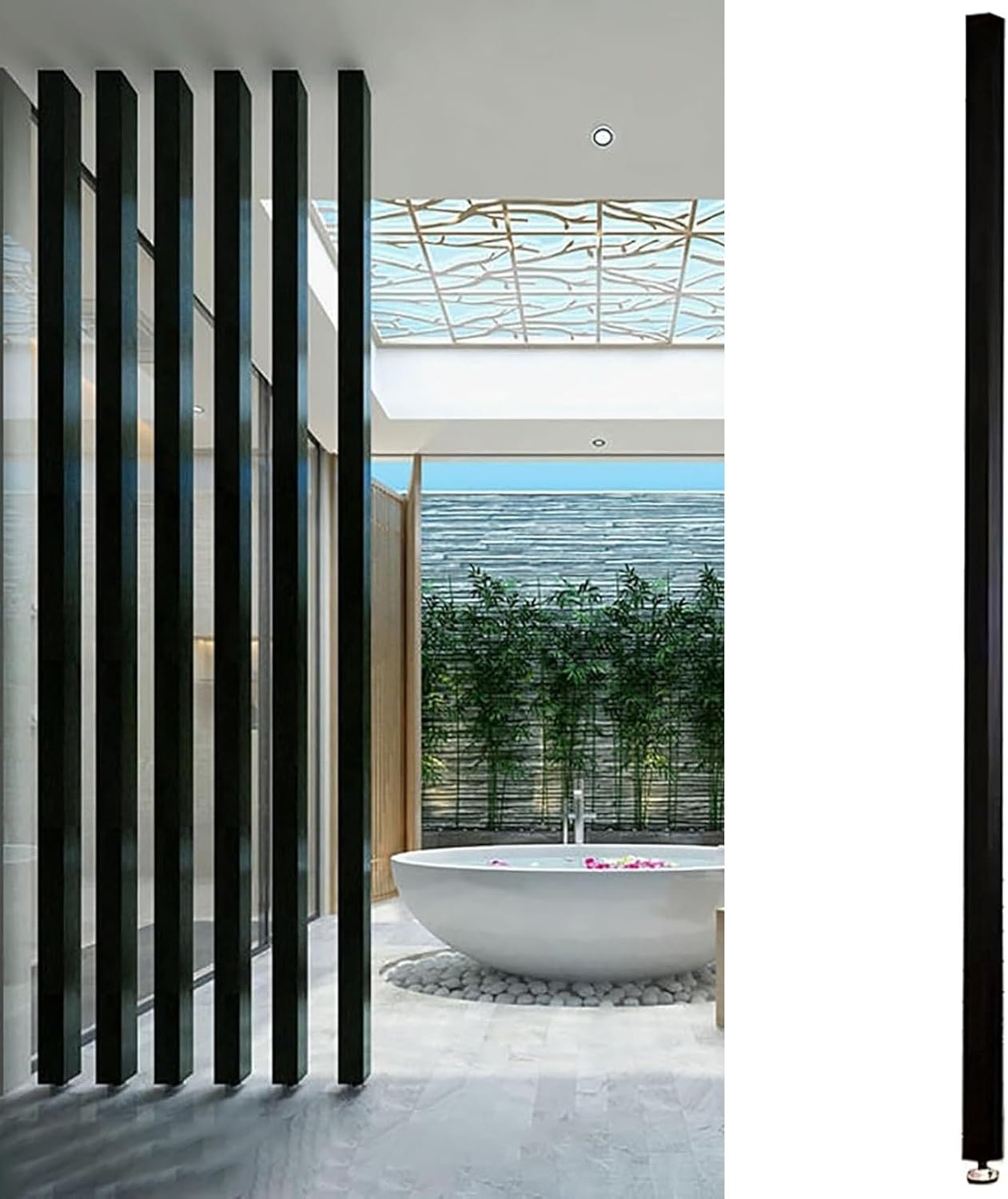 Amazon.com - 8ft 7ft 6ft 5ft 4ft 3ft 2ft Tall Room Divider Column Black ...