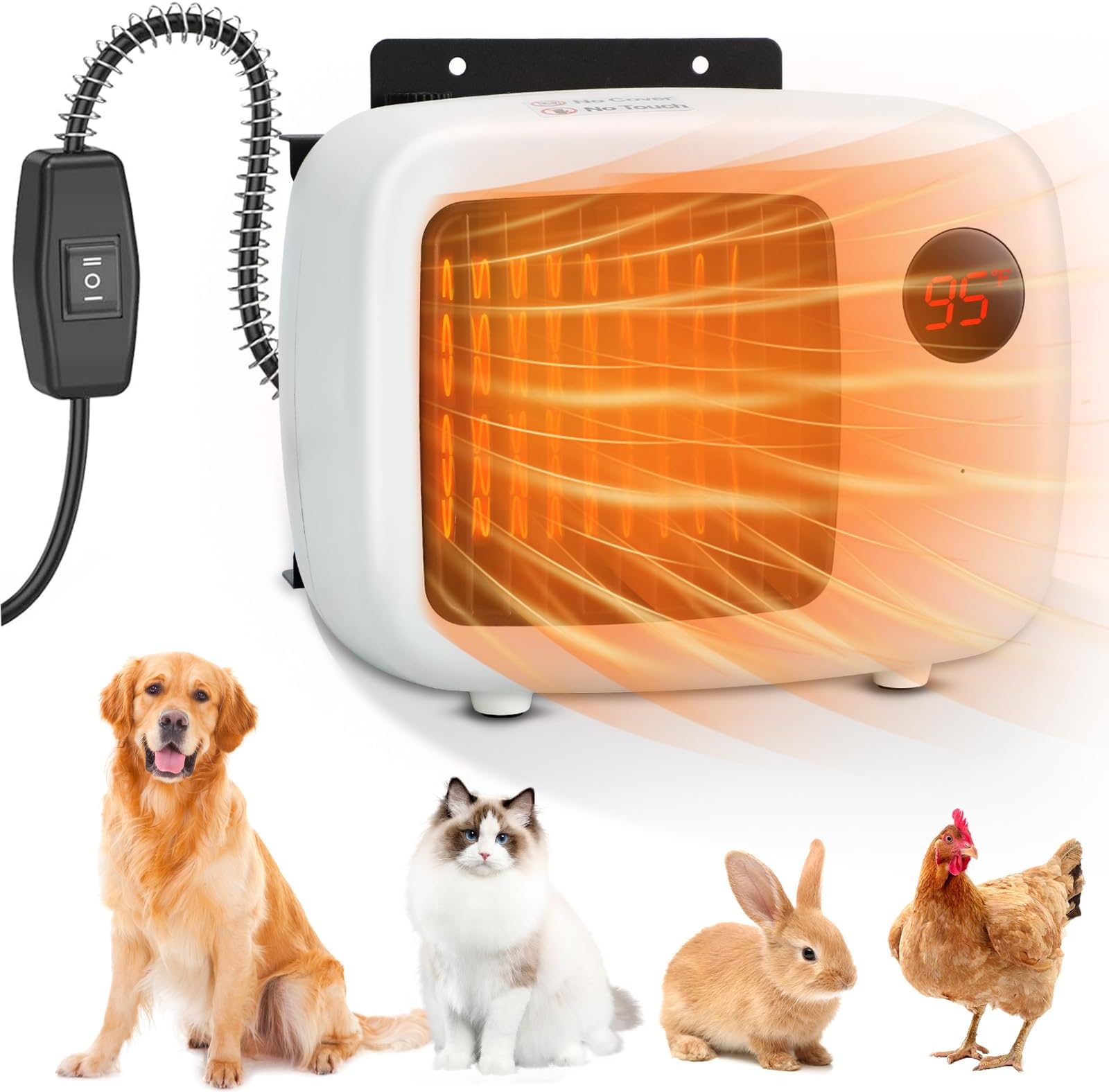Amazon.com: FHTONGE Outdoor Dog House Heater with Thermostat, 200/400W ...