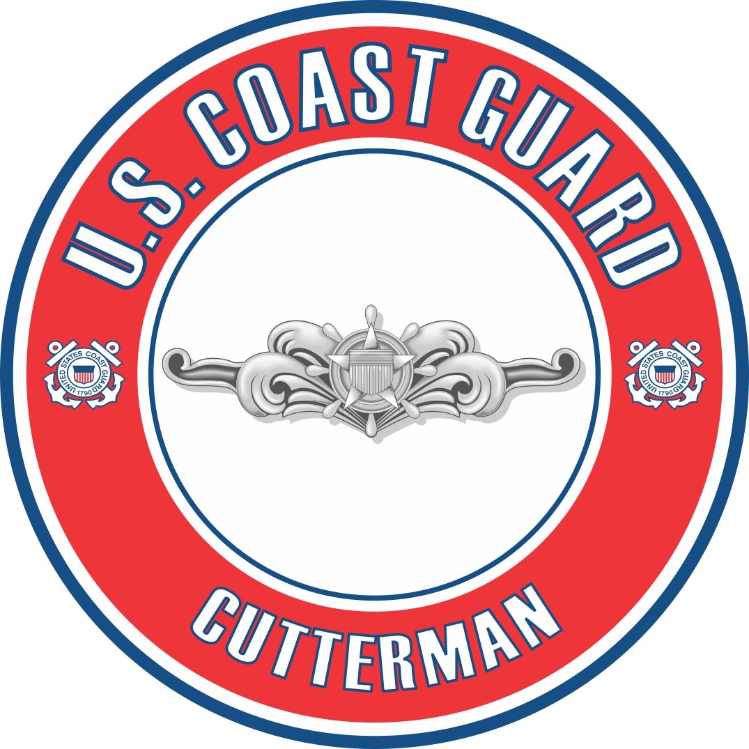 Amazon.com: US Coast Guard Cutterman Badge 3.8 Inch Decal : Sports ...