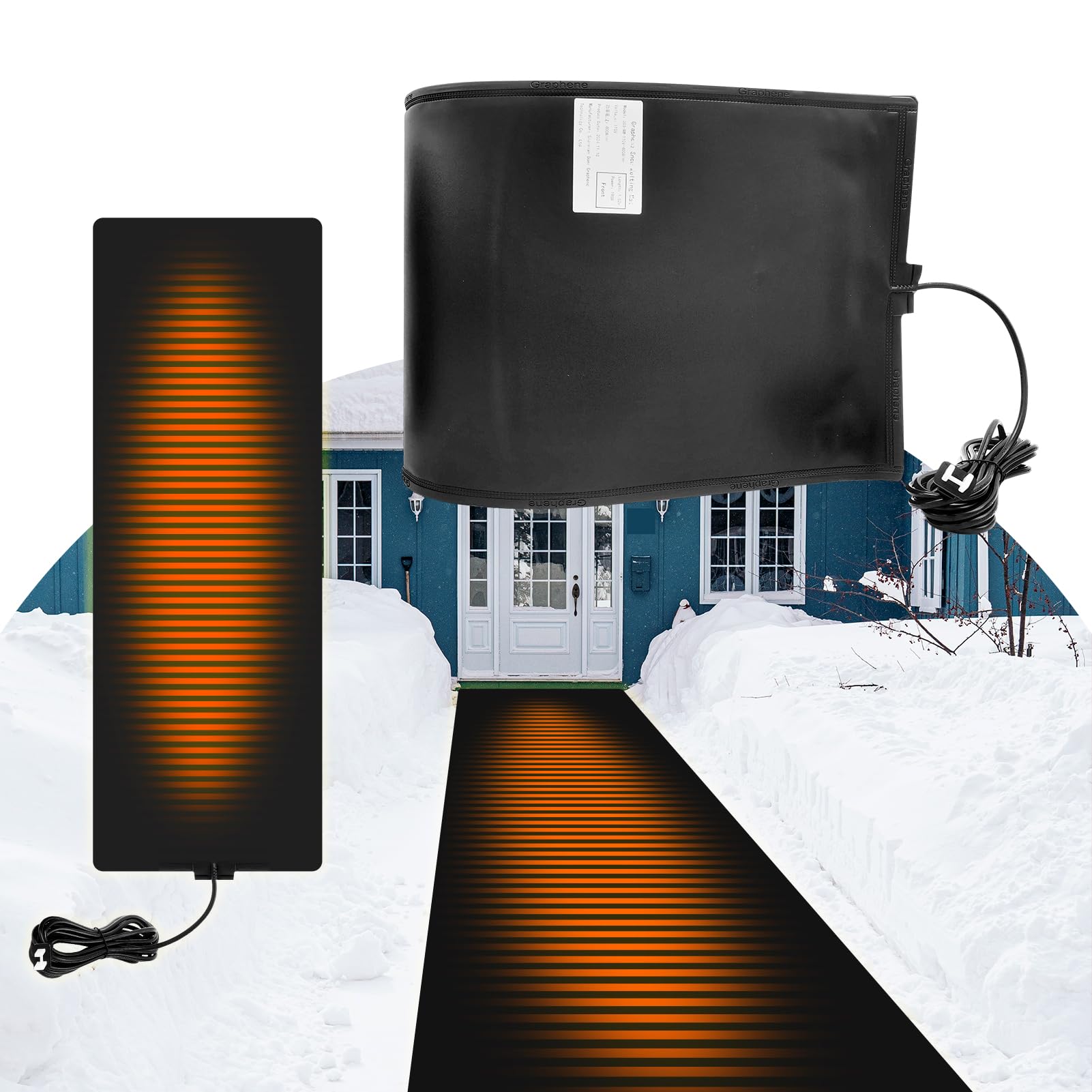 Amazon.com : MOPKIUTR Winter Outdoor Heated Snow Melting Mats, 10 ft x ...