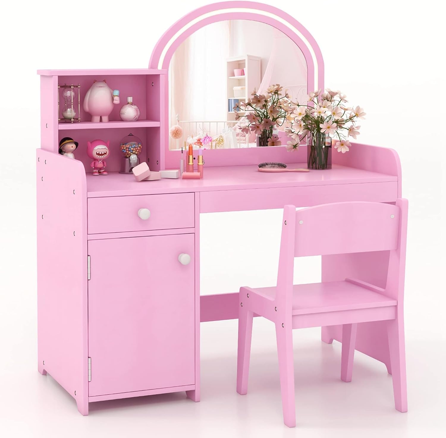 Amazon.com: Bed Bath & Beyond Kids Makeup Table& Chair Set Toddler ...