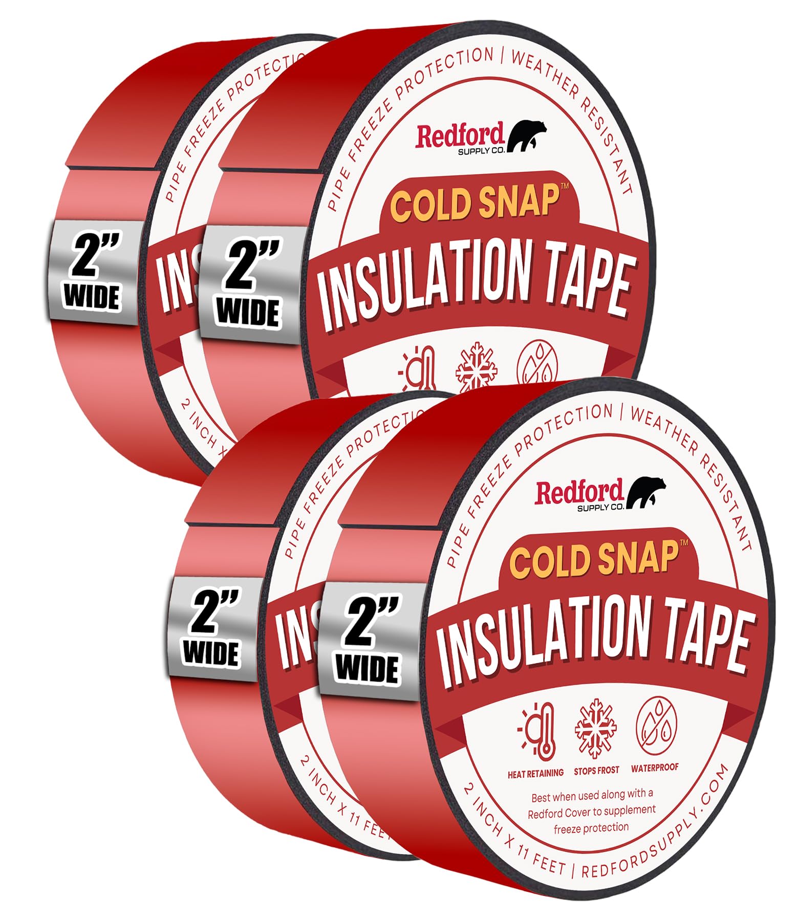 Snapklik.com : 4 Pack - 2 Inch Pipe Insulation Tape - Weather Resistant ...