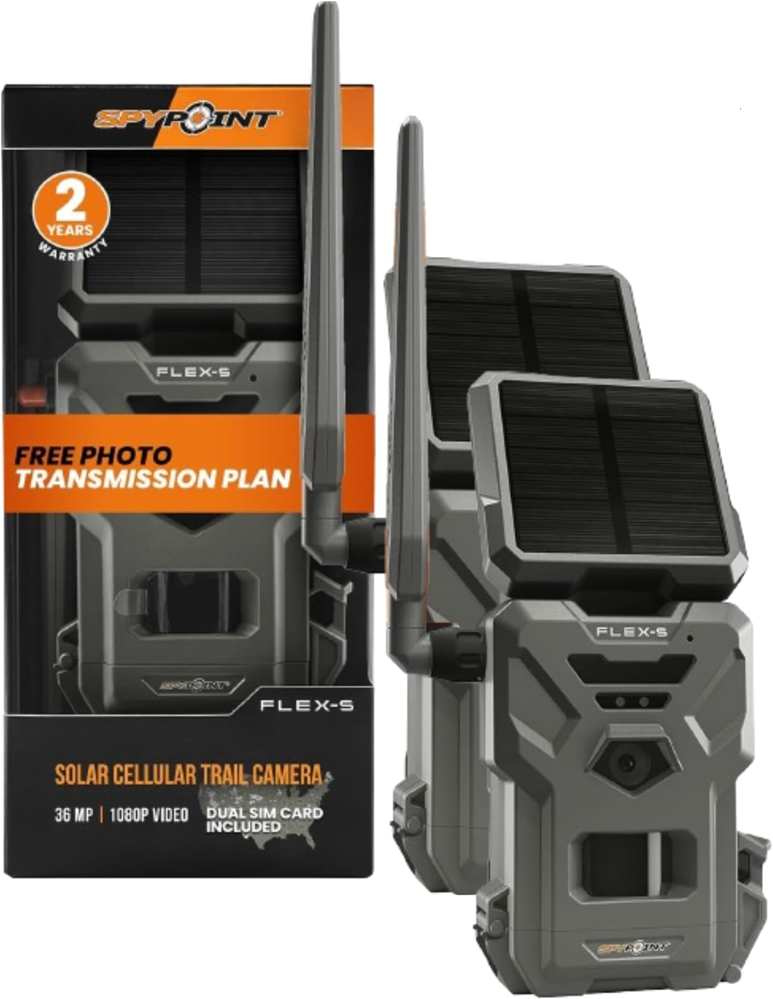 Amazon.com: SPYPOINT Flex-S Solar Cellular Hunting Trail Camera (2pk ...