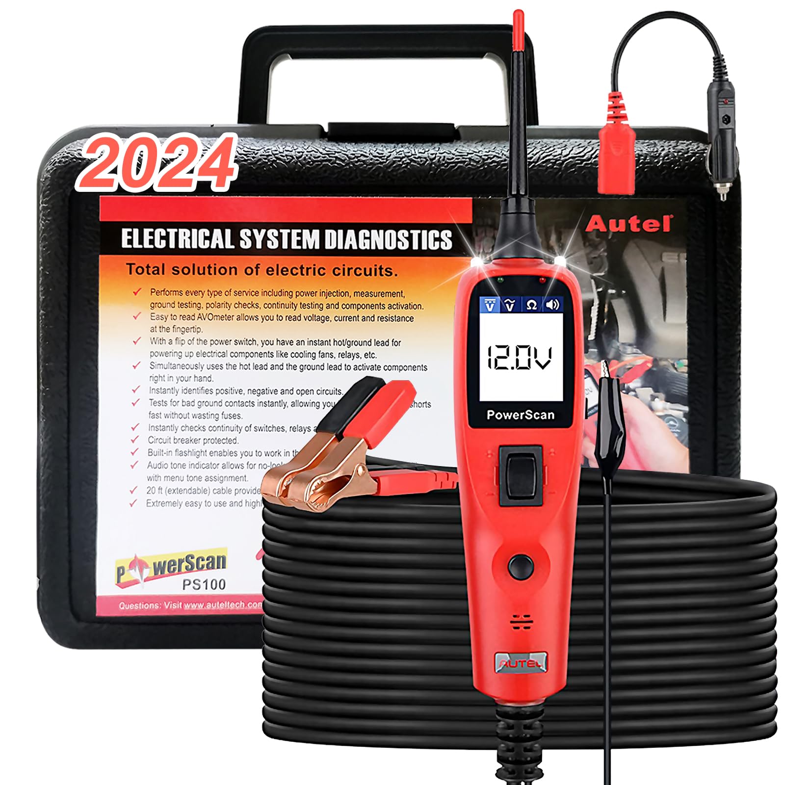 Buy Autel PowerScan PS100 Power Circuit Probe Kit - 12V 24V Car Circuit ...