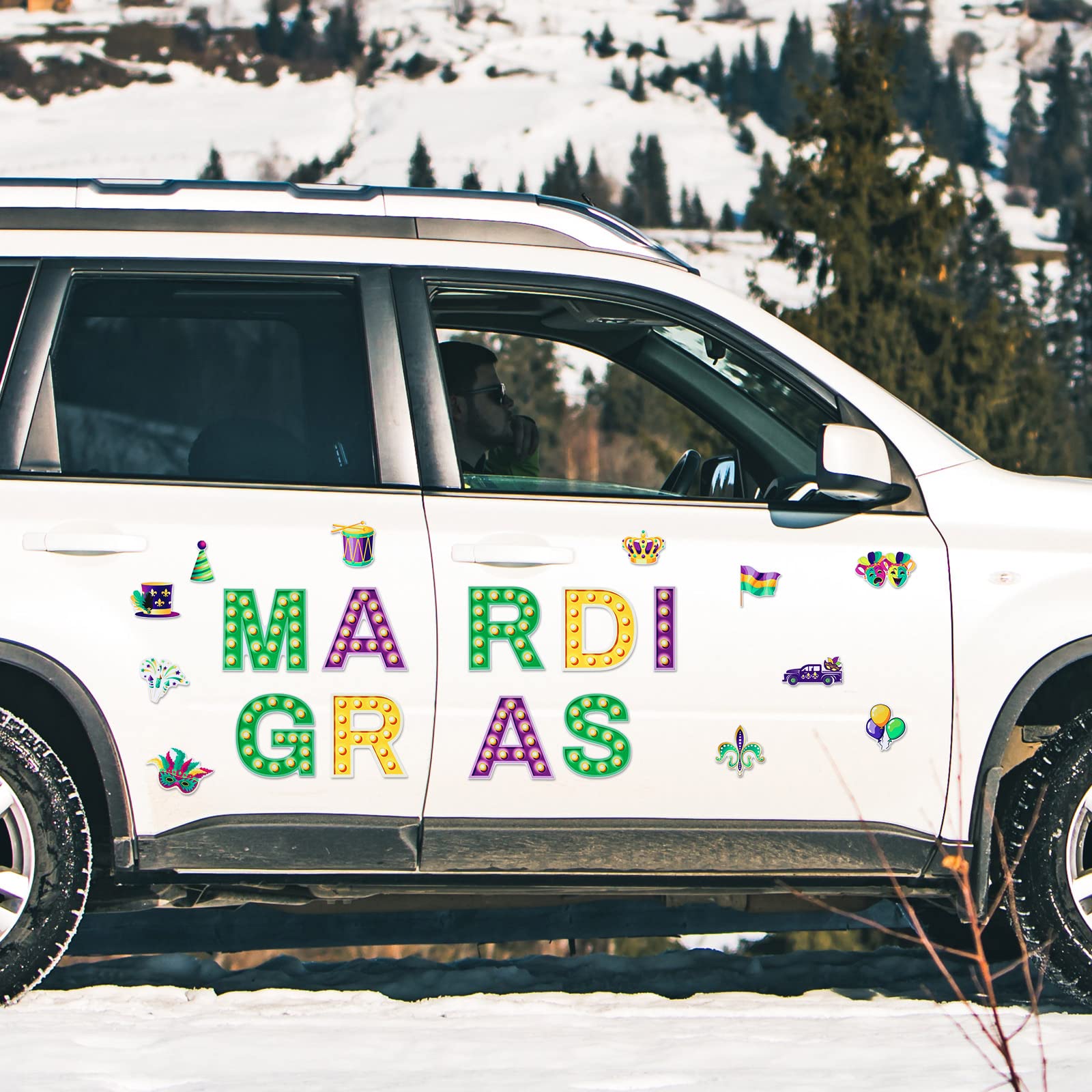 Snapklik.com : 20 Pieces Mardi Gras Garage Door Magnets Outdoor Magnets ...