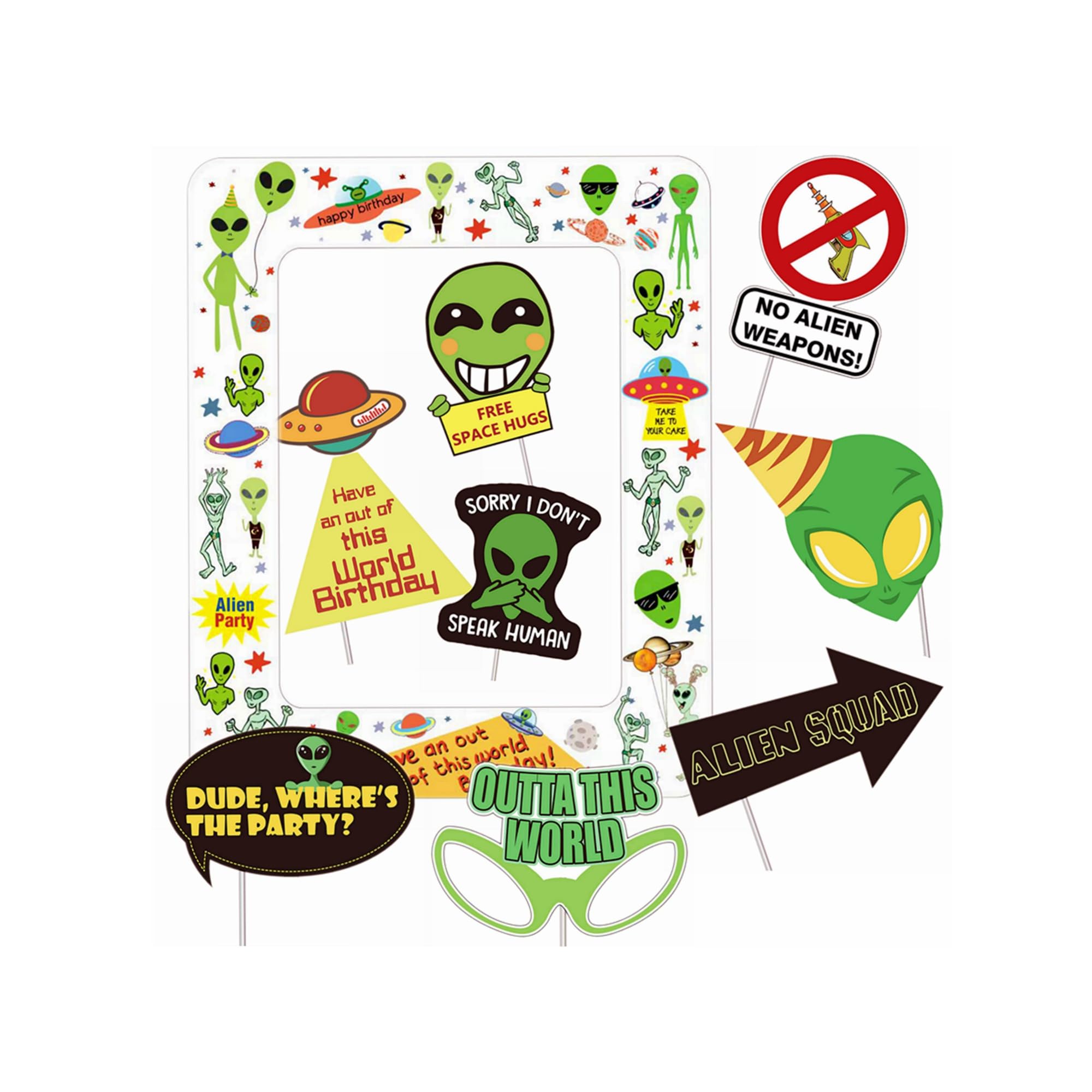 Amazon.com: Alien Inflatable Photo Booth Selfie Frame & Photo Props Set ...