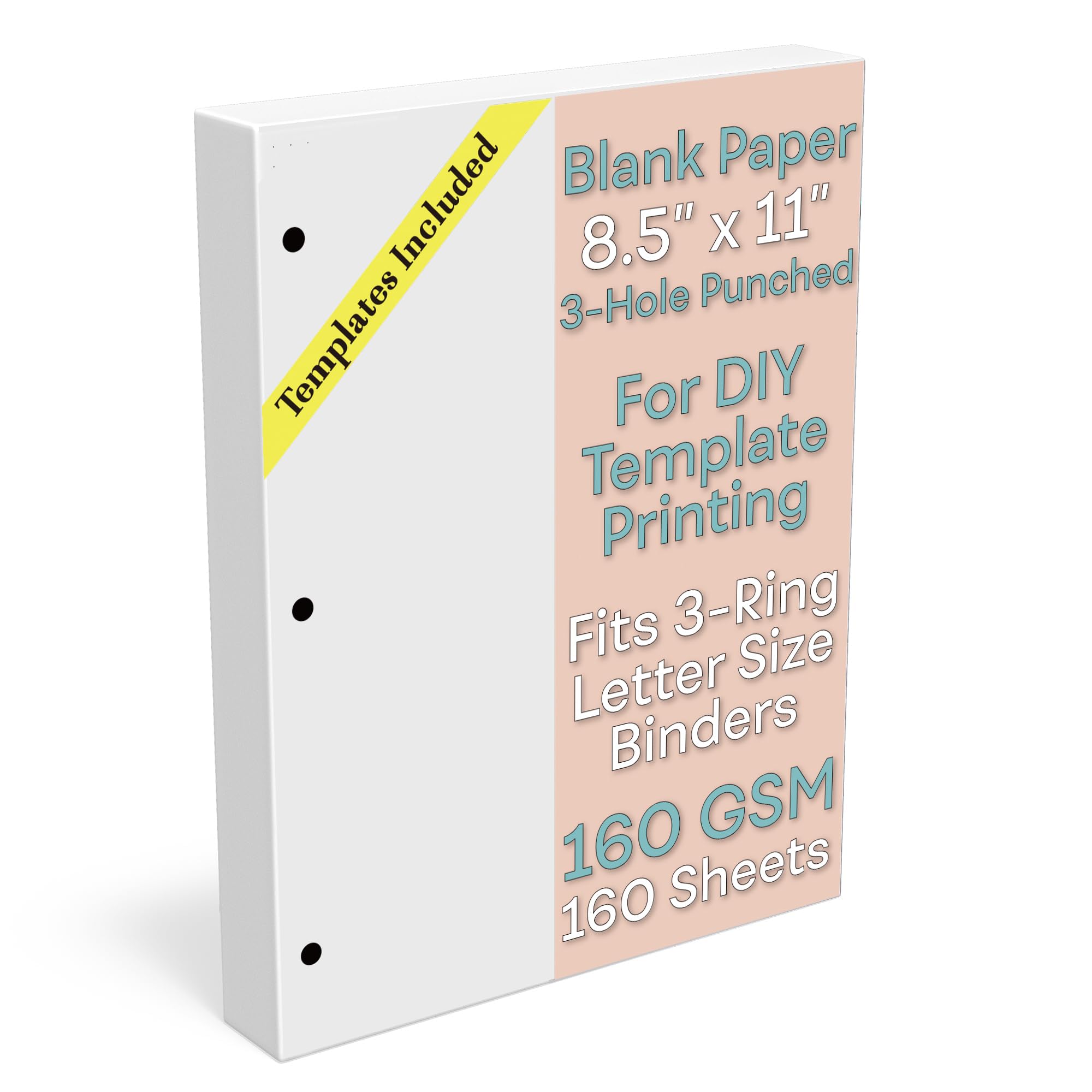 Snapklik.com : Letter Blank Paper 3-Hole Punched, 160 Sheets/320 Pages ...