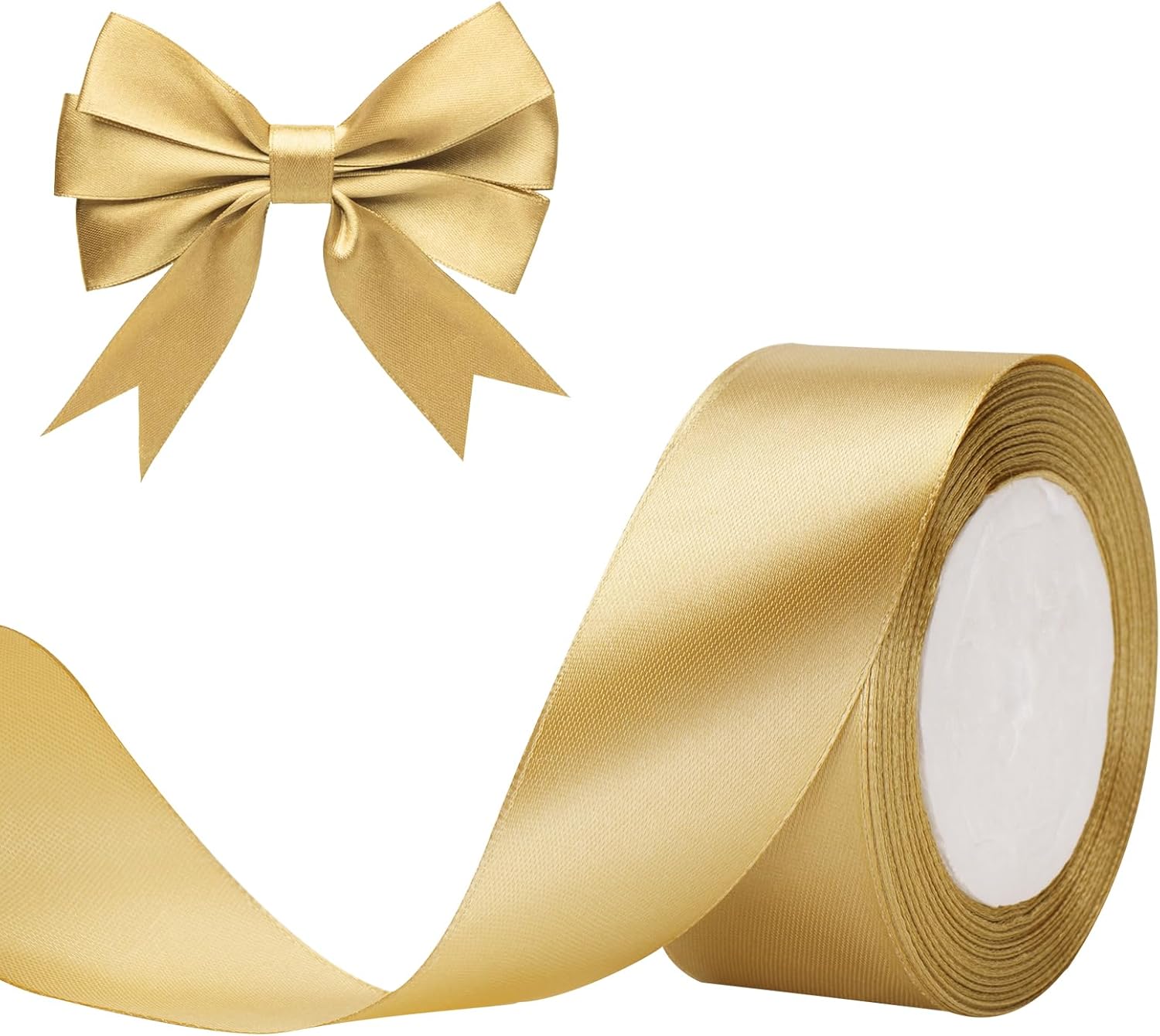 G2PLUS Gold Stain Ribbons, 40mm Gift Wrap Ribbon- 22M Ribbons for Gift ...