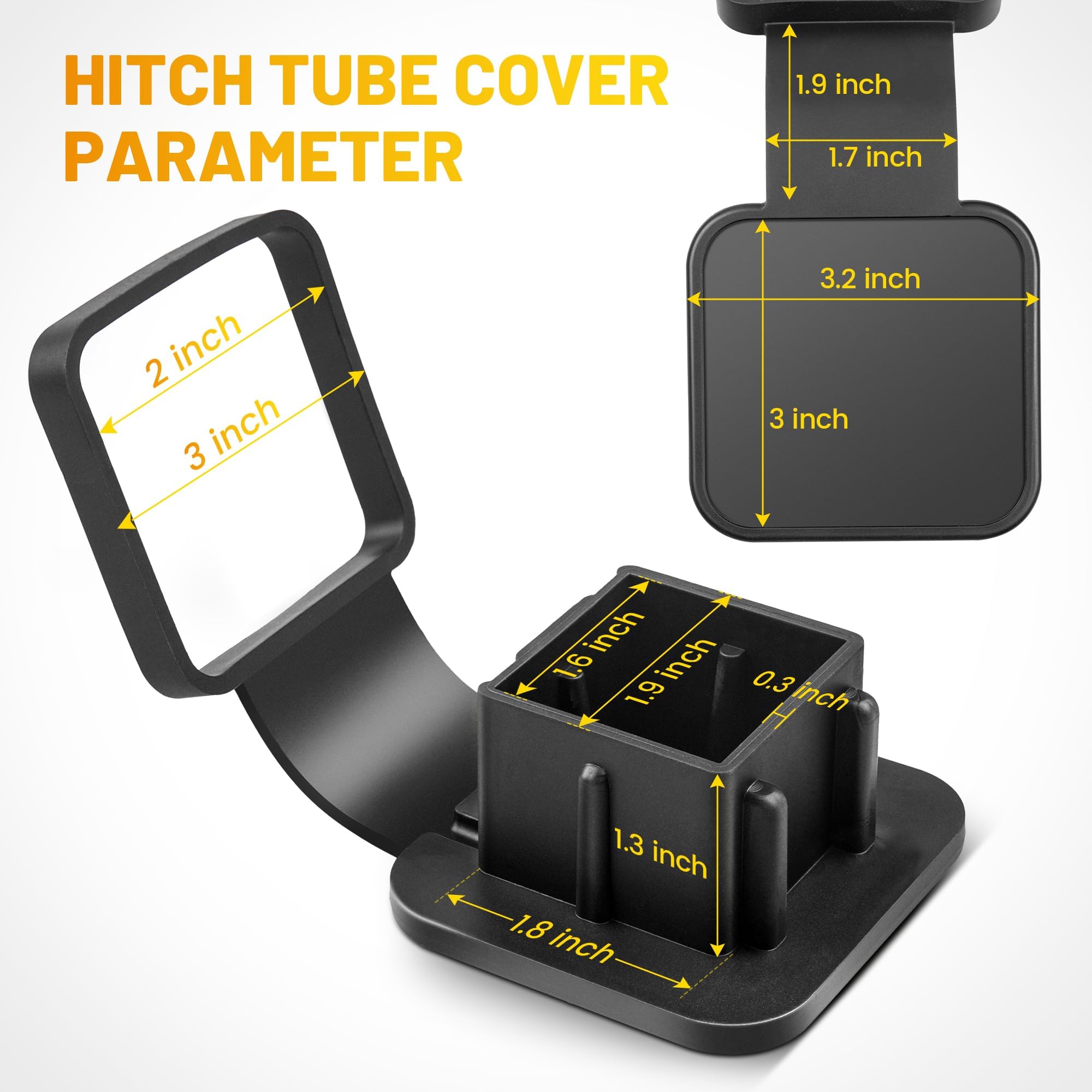 Snapklik.com : Hitch Cover, 2 Inch Trailer Tow Tube Plug For 2” Hitch ...