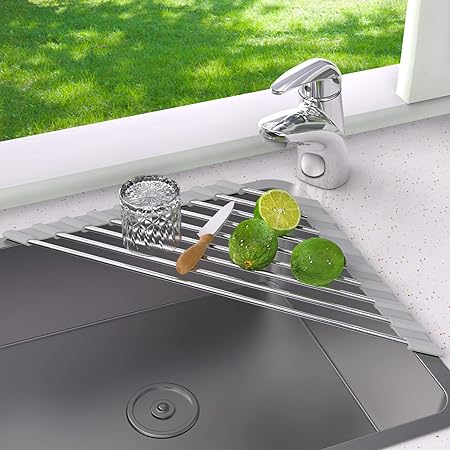 Amazon.com - Tomorotec Triangle Roll-Up Dish Drying Rack for Sink ...