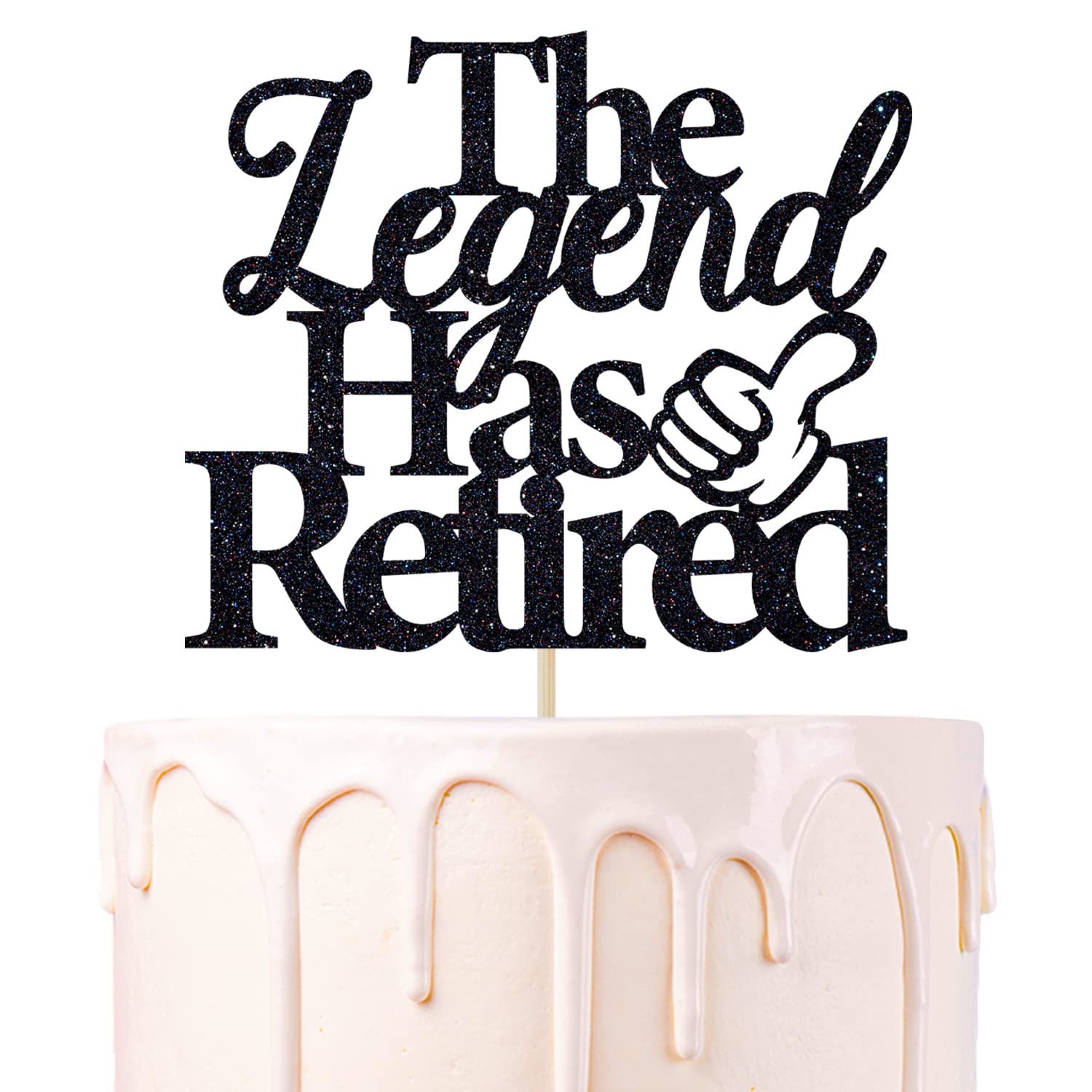 Black Glitter The Legend Has Retired Cake Topper Happy Retirement ...
