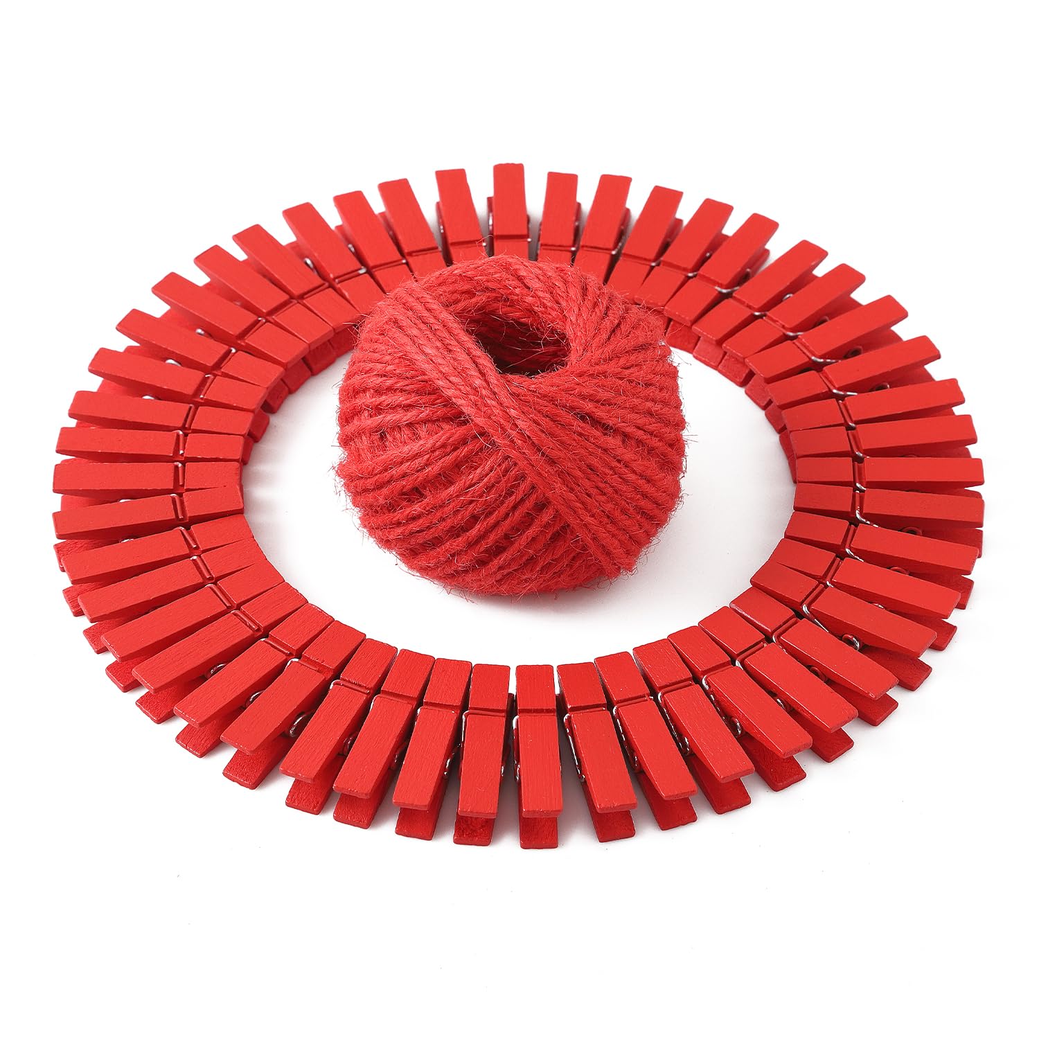 Amazon.com: HSTECH 100 Pcs Red Mini Natural Wooden Clothespins and 82 ...